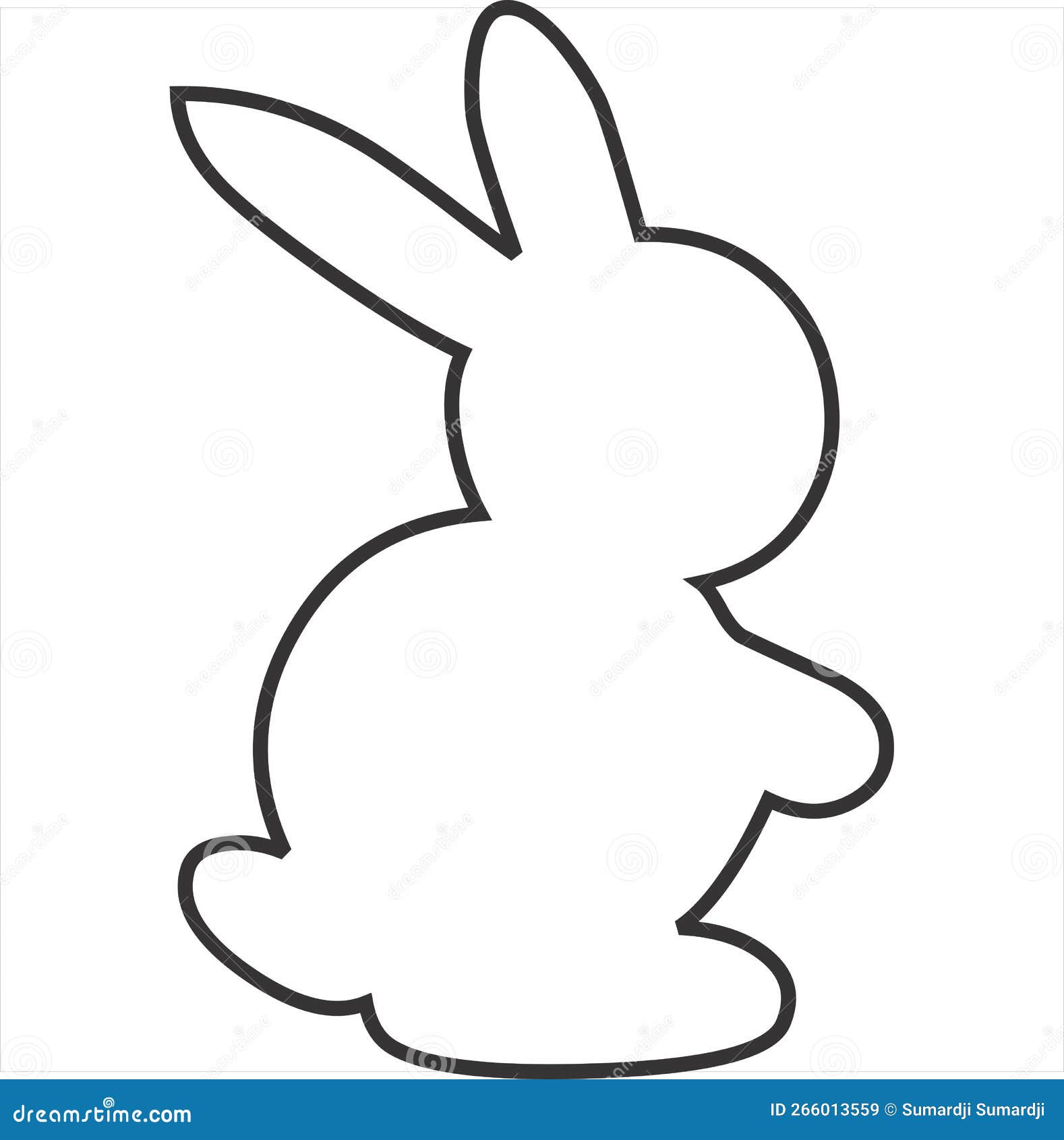 Vector, Image of Rabbit Icon, Black and White, with a Transparent ...