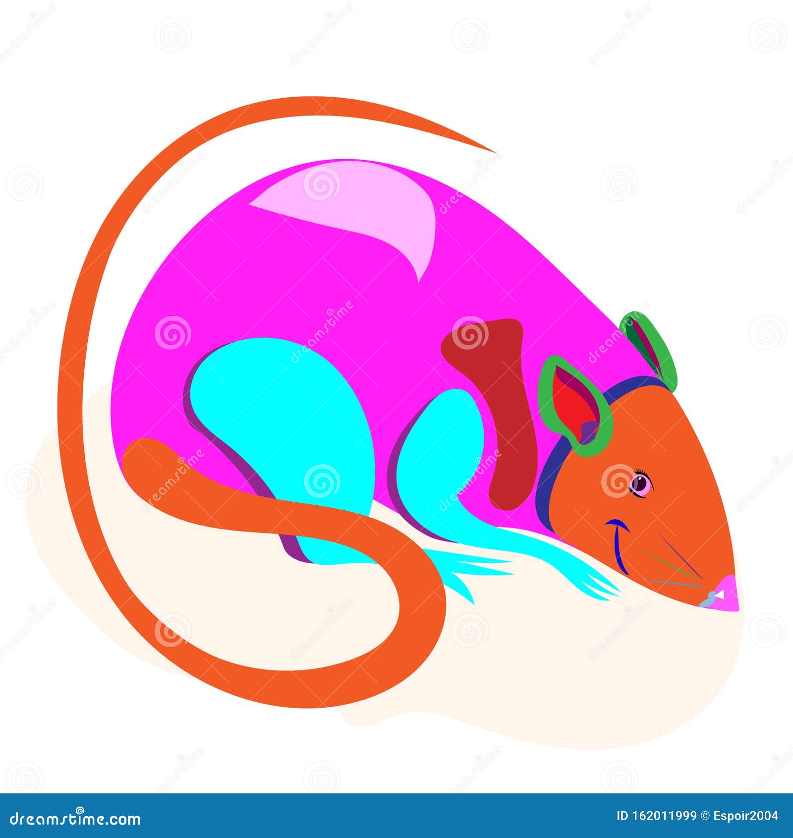 Vector Image of Rat Multicolor in Pop Style Stock Illustration ...