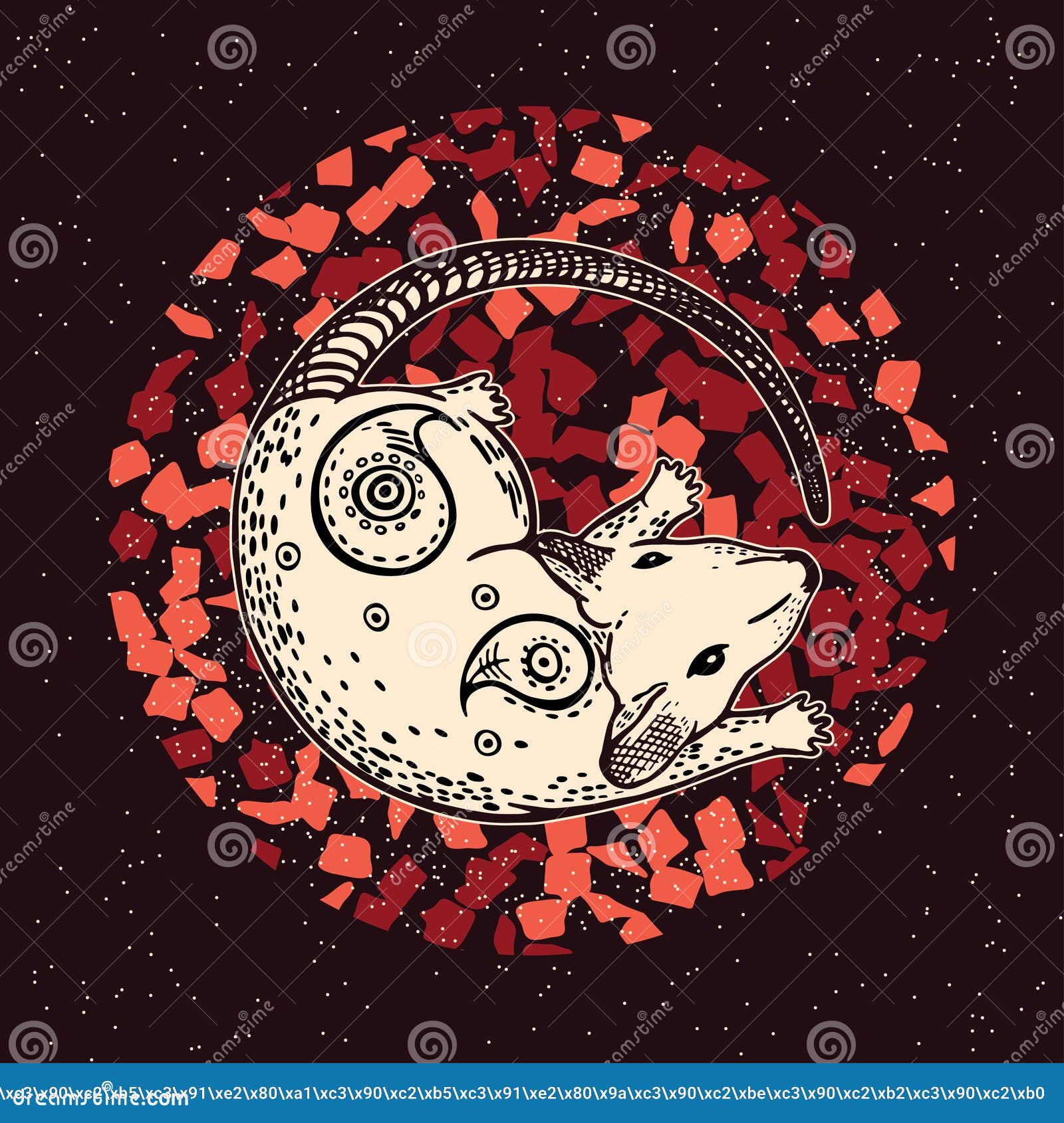 Vector Image of a Rat. the Symbol of 2020 Stock Vector - Illustration ...