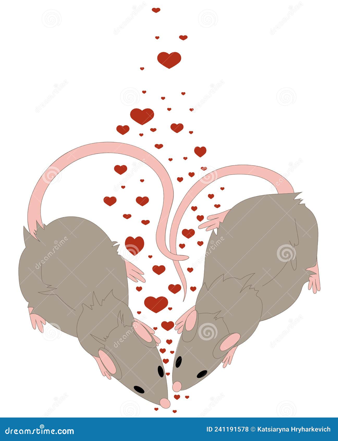 Vector Image of Rats Sitting in the Form of a Heart Contour Stock ...