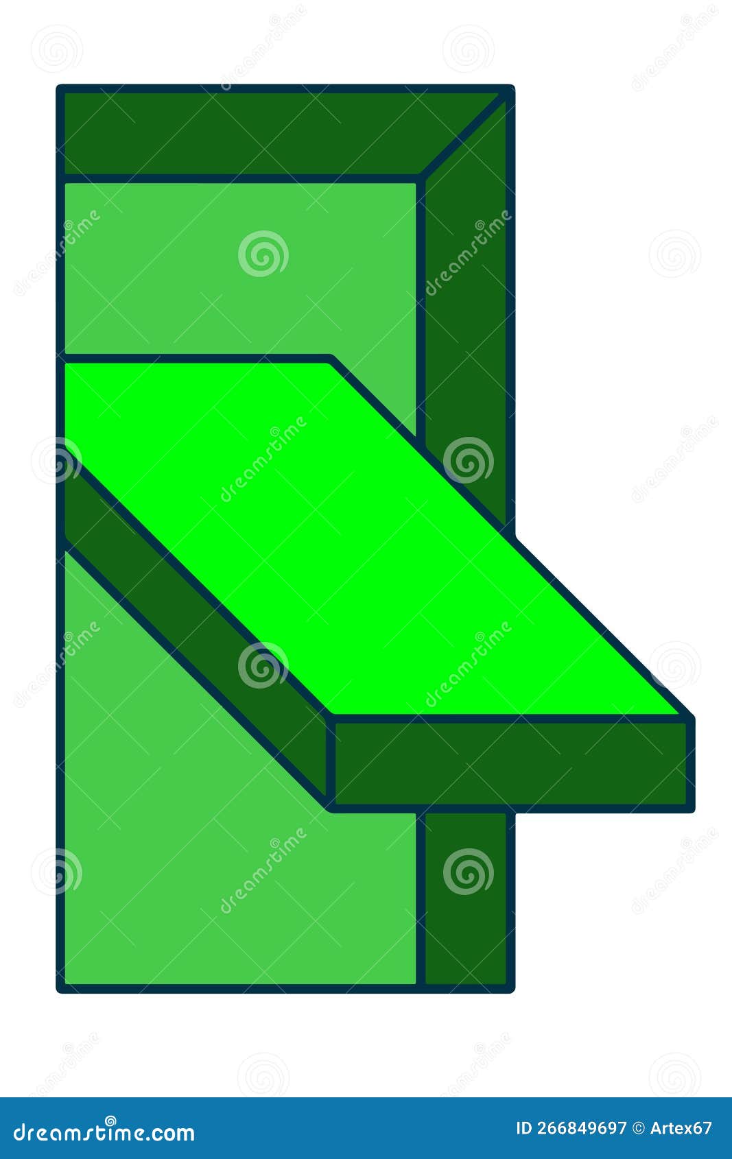 Image of a Rectangle in Green Color Stock Vector - Illustration of ...