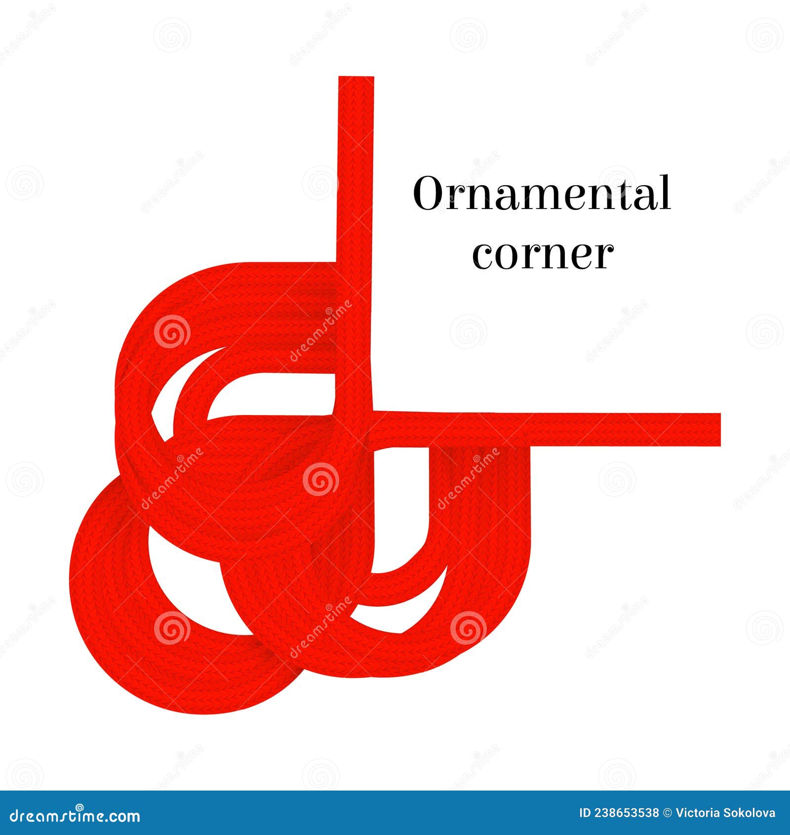Vector Image with a Red Knots of Ornamental Corner Stock Vector ...