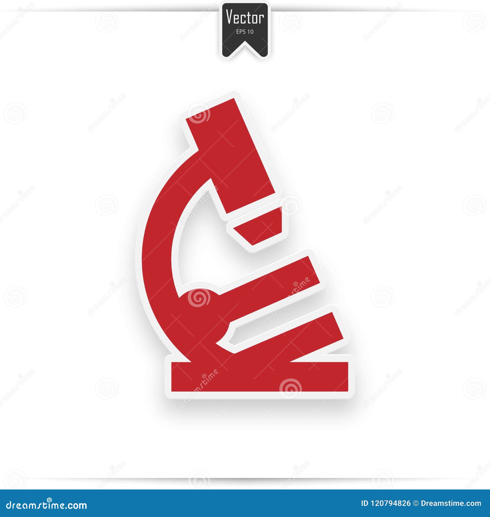 Vector Image of a Red Microscope Icon Stock Vector - Illustration of ...