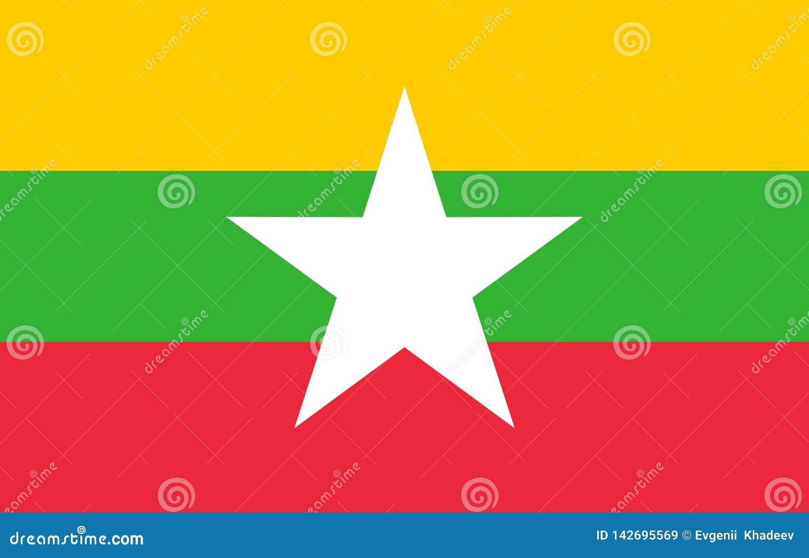 Vector Image the Republic of the Union of Myanmar Flag Stock ...
