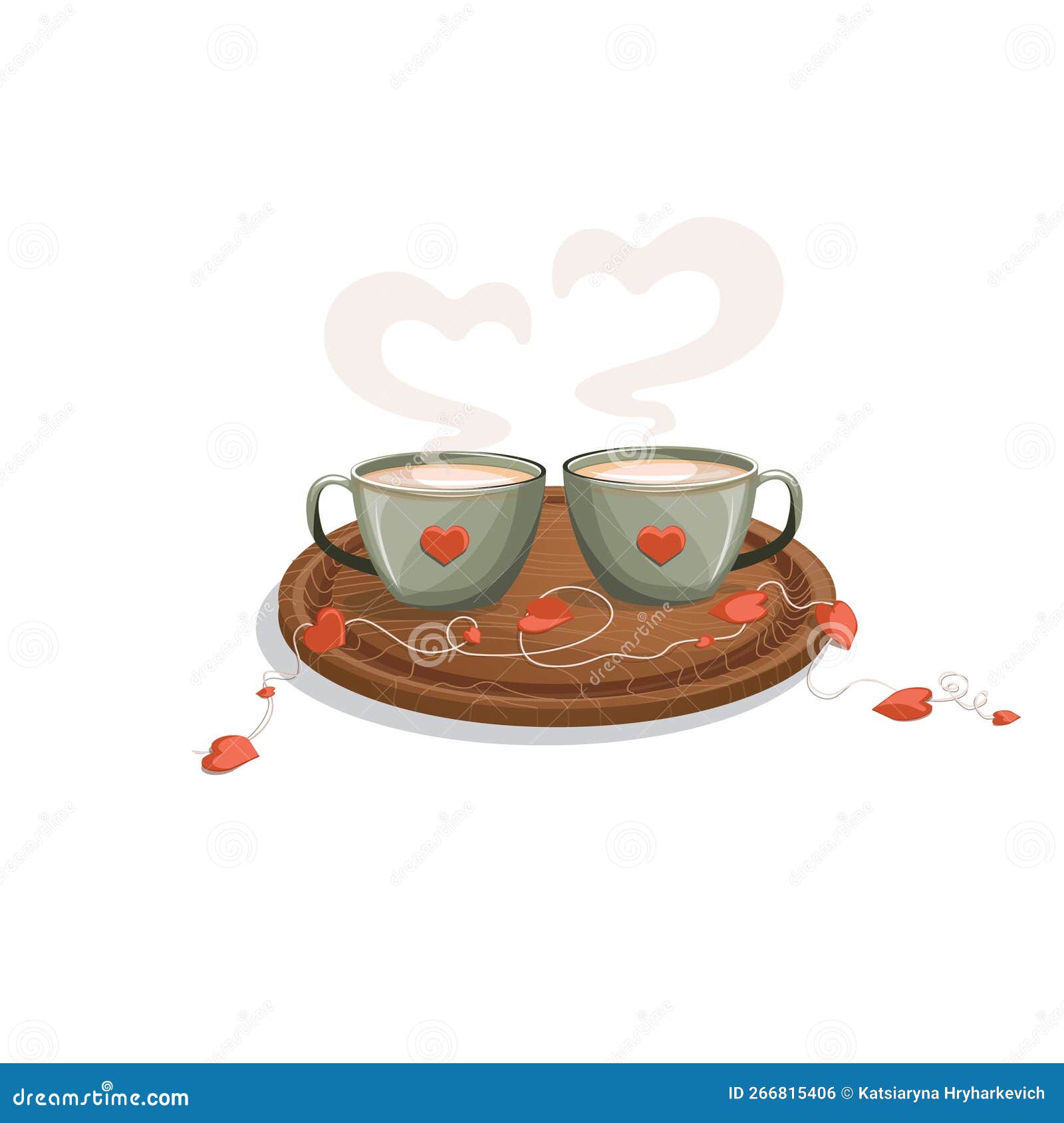Image in Retro Style of Cups for Lovers. Cartoon Style Stock Vector ...