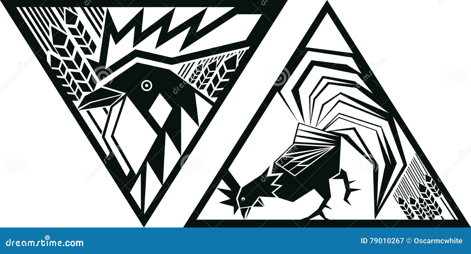 Vector Image of Rooster in Triangle Stock Vector - Illustration of ...