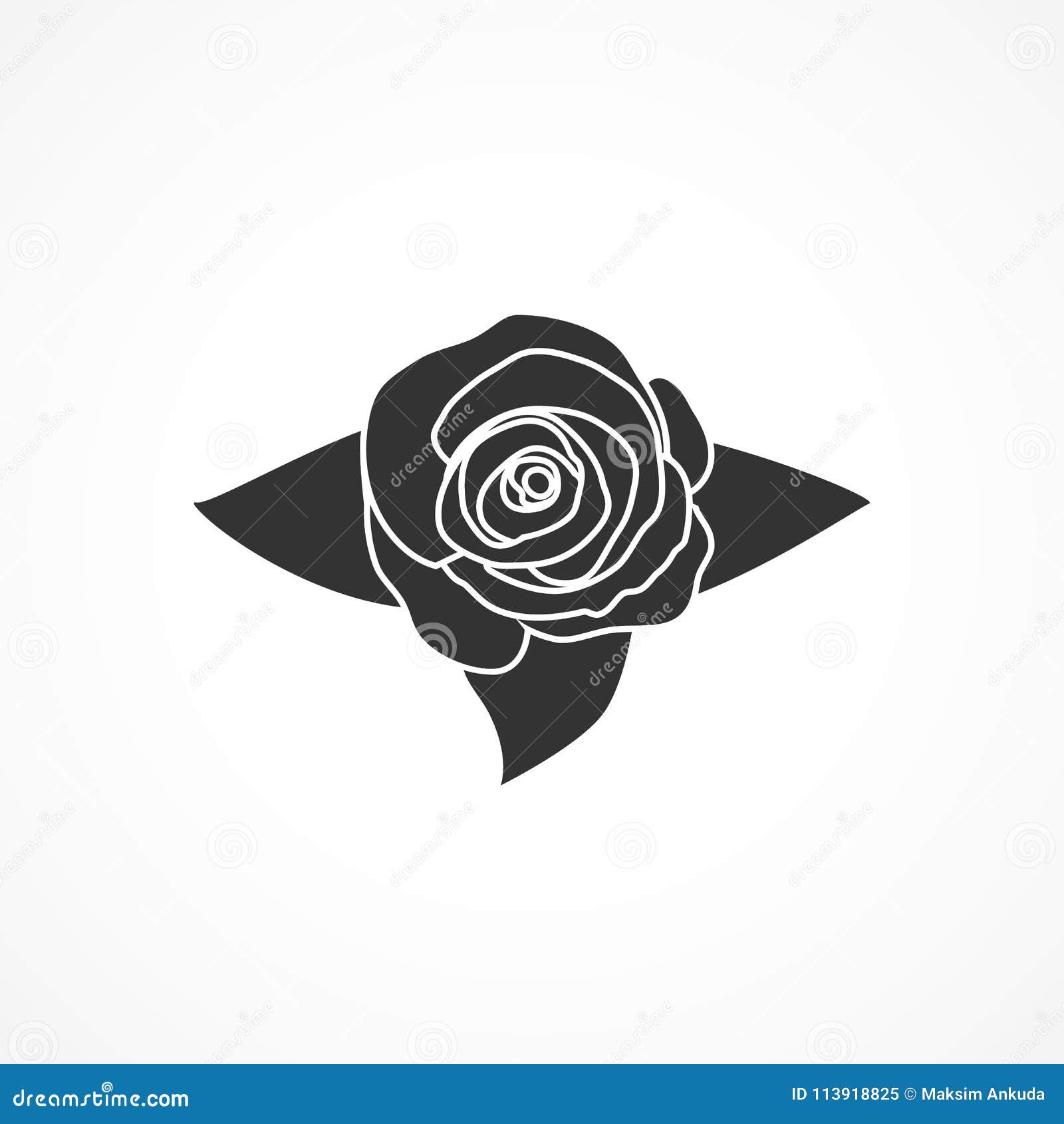 Vector image rose icon. stock illustration. Illustration of isolated ...