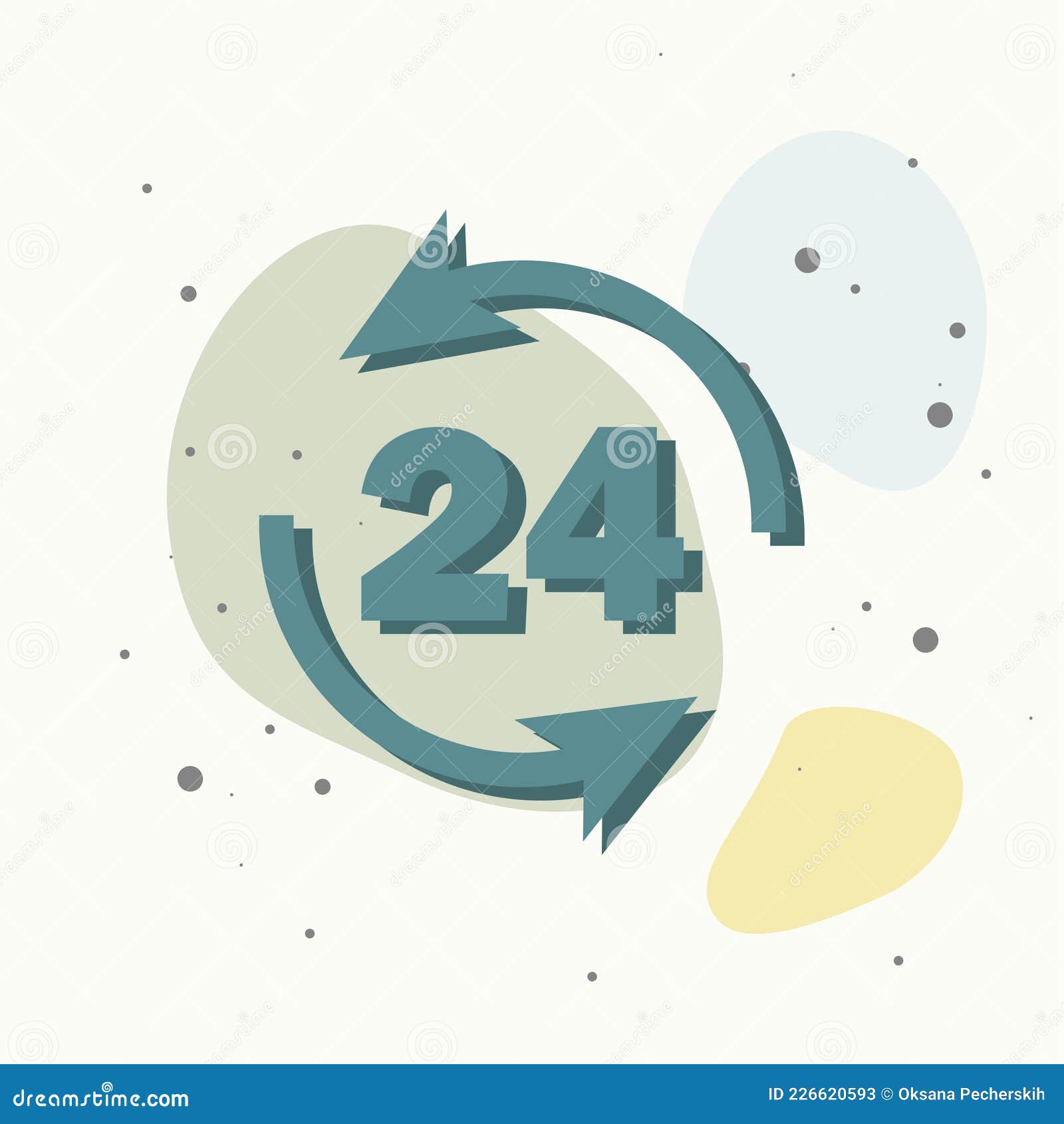 Hours Time Duration Clock Vector Logo Design Concept | CartoonDealer ...