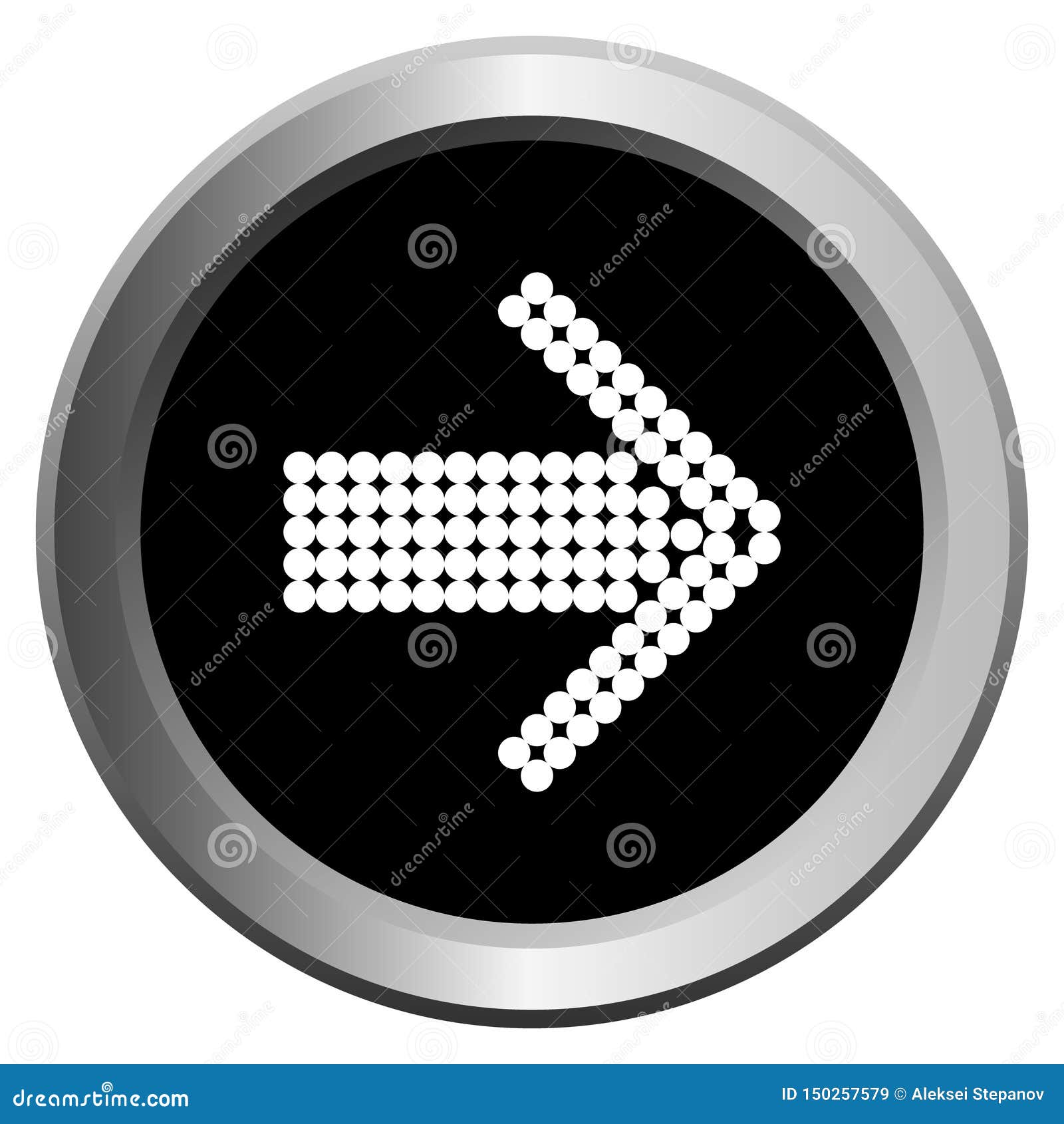 Vector Image of a Round Web Button and an Arrow Symbol on it Stock ...