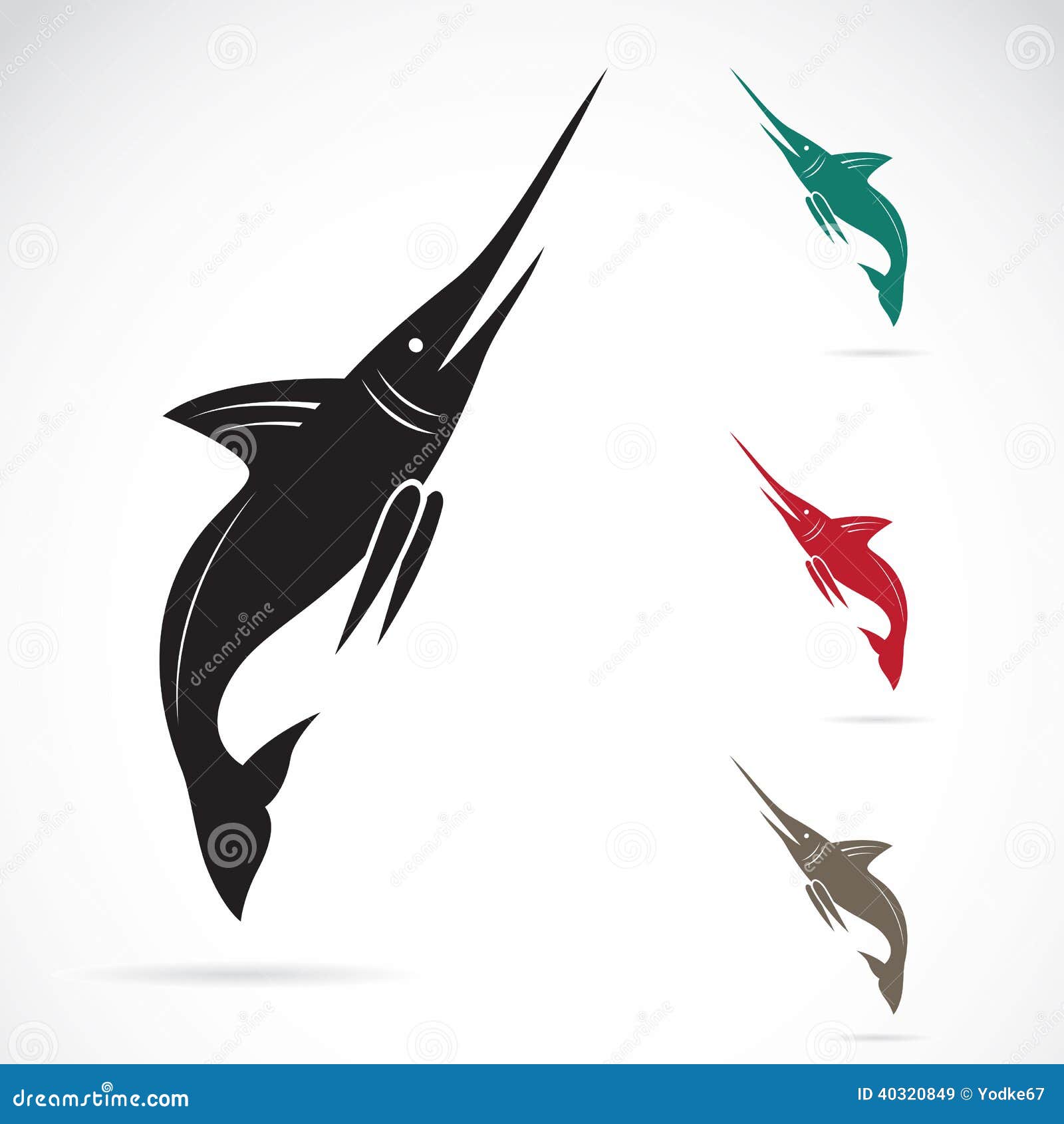 Vector Sailfish Icon. Under The Sea Illustration With Cute Funny Fish ...