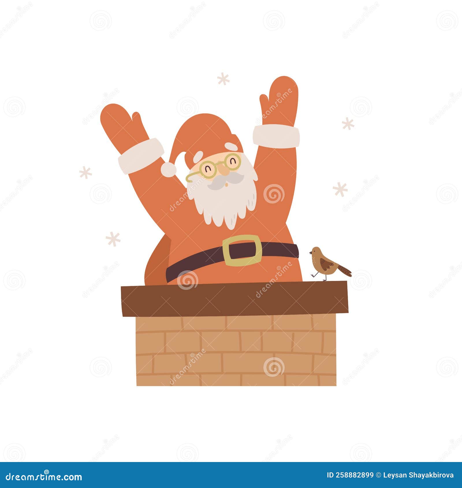 Vector Image of a Santa in a Chimney Stock Vector - Illustration of ...