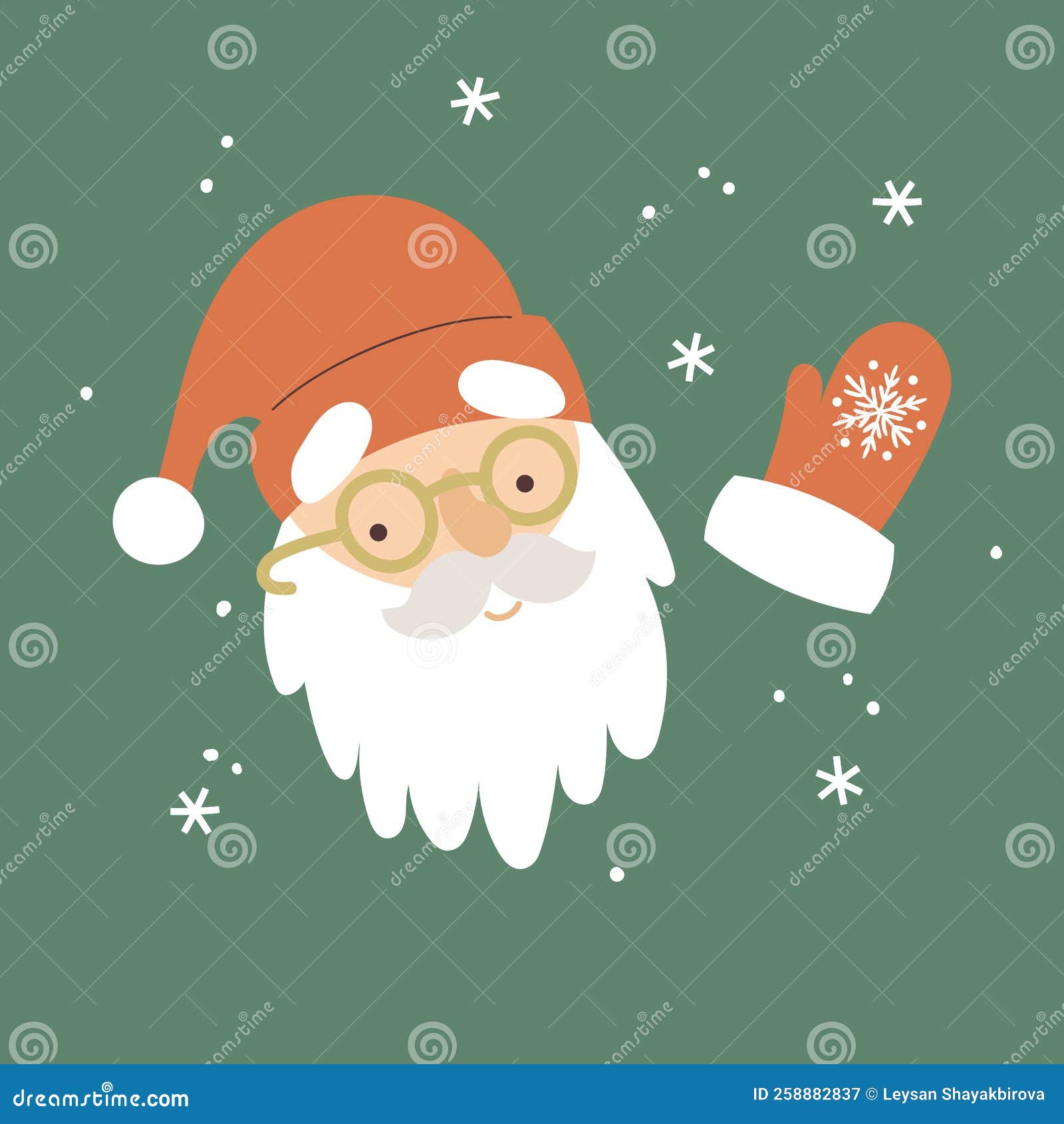 Vector Image of a Santa on a Green Background Stock Vector ...