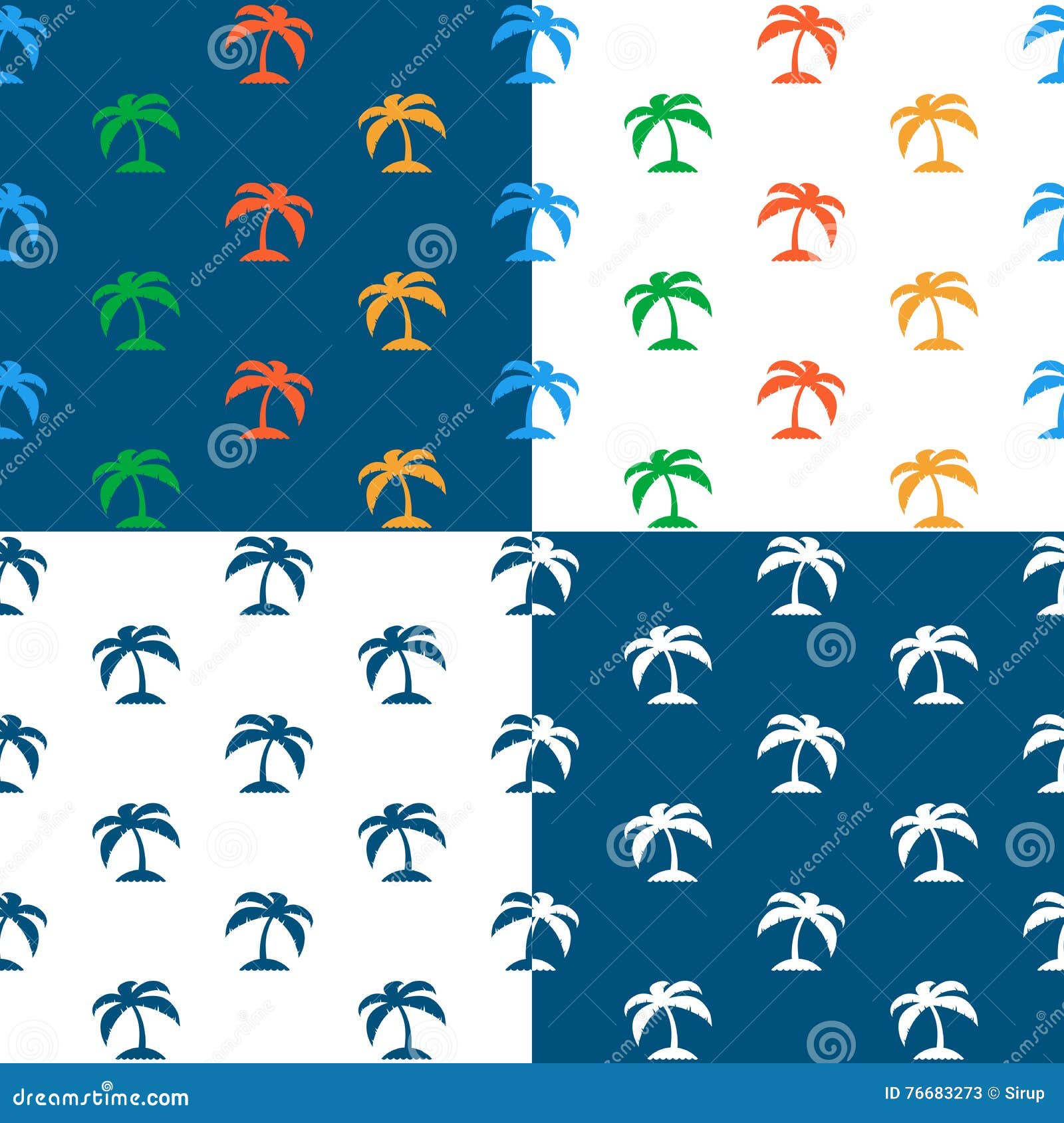 Vector Image of Seamless Palm Tree Pattern Stock Vector - Illustration ...