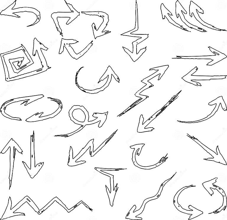 Vector Image of a Set of Different Outlines Arrows Editorial Photo ...