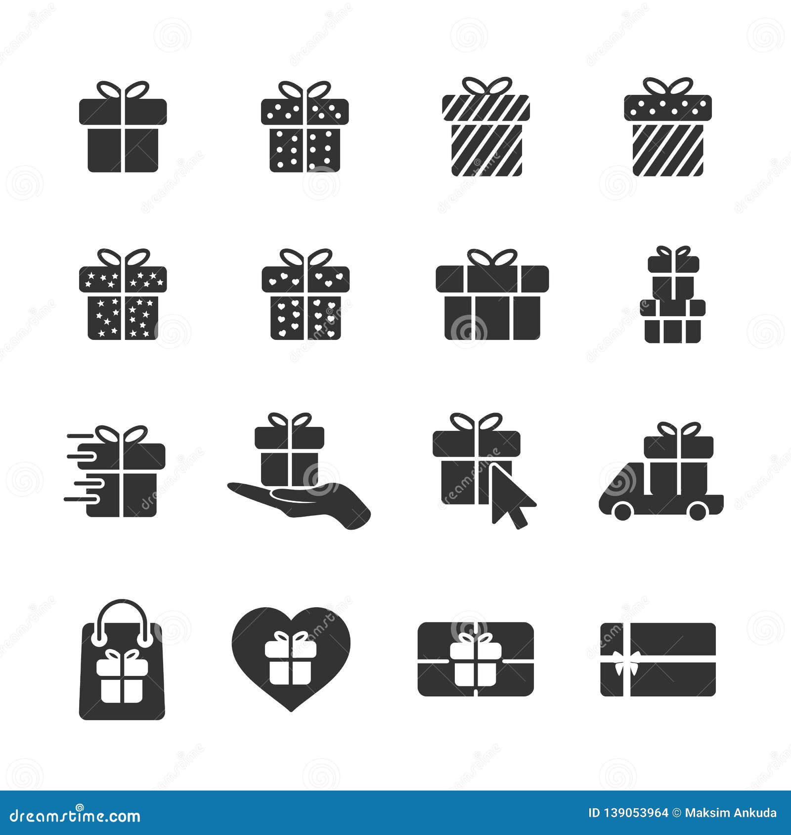 Vector Image of Set of Gift Icons Stock Illustration - Illustration of ...