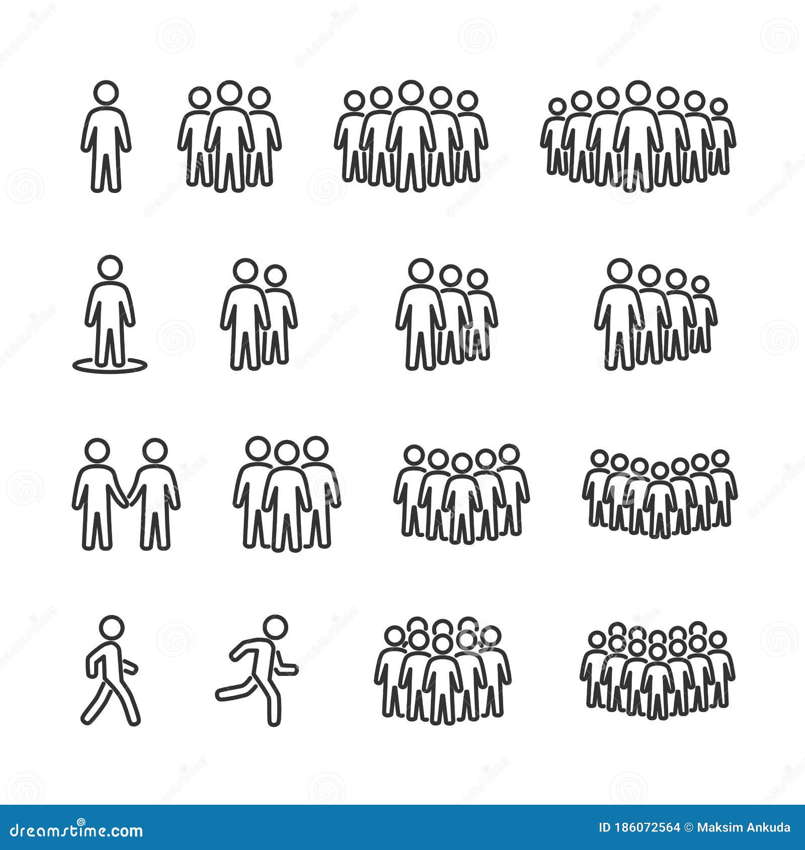 Vector Image Set People Line Icons. Stock Vector - Illustration of ...