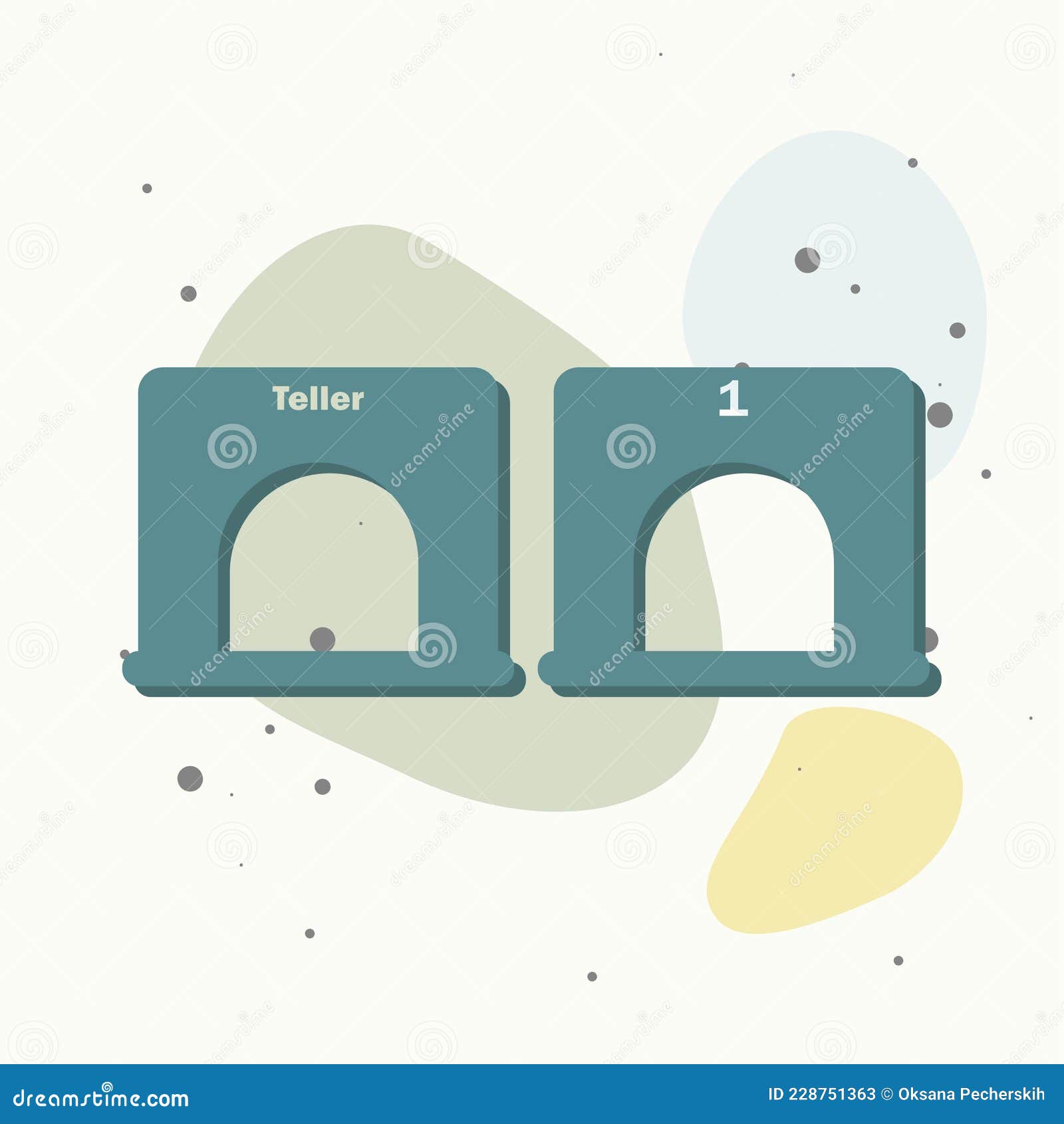 Vector Image Set Teller Window on Multicolored Background Stock Vector ...