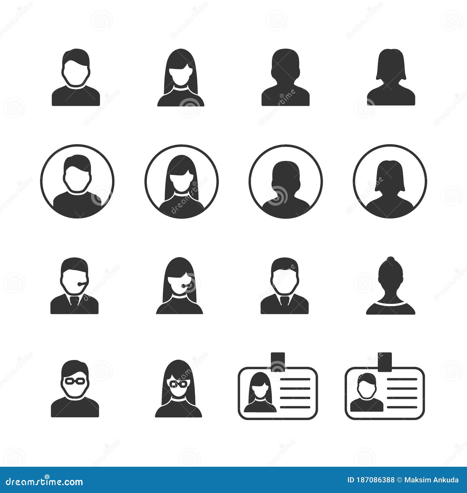 Vector Image Set User Icons. Stock Vector - Illustration of design ...