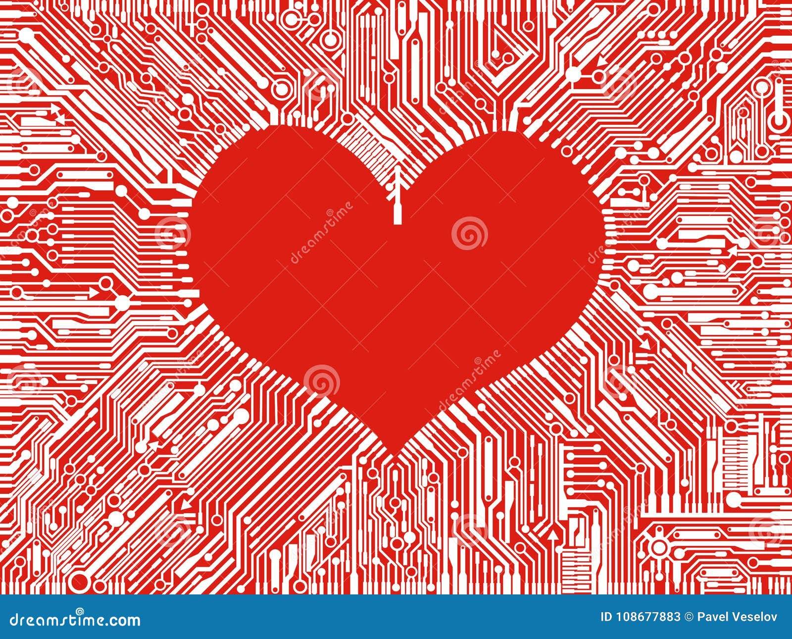 Paths Of The Printed-circuit Board Cartoon Vector | CartoonDealer.com ...