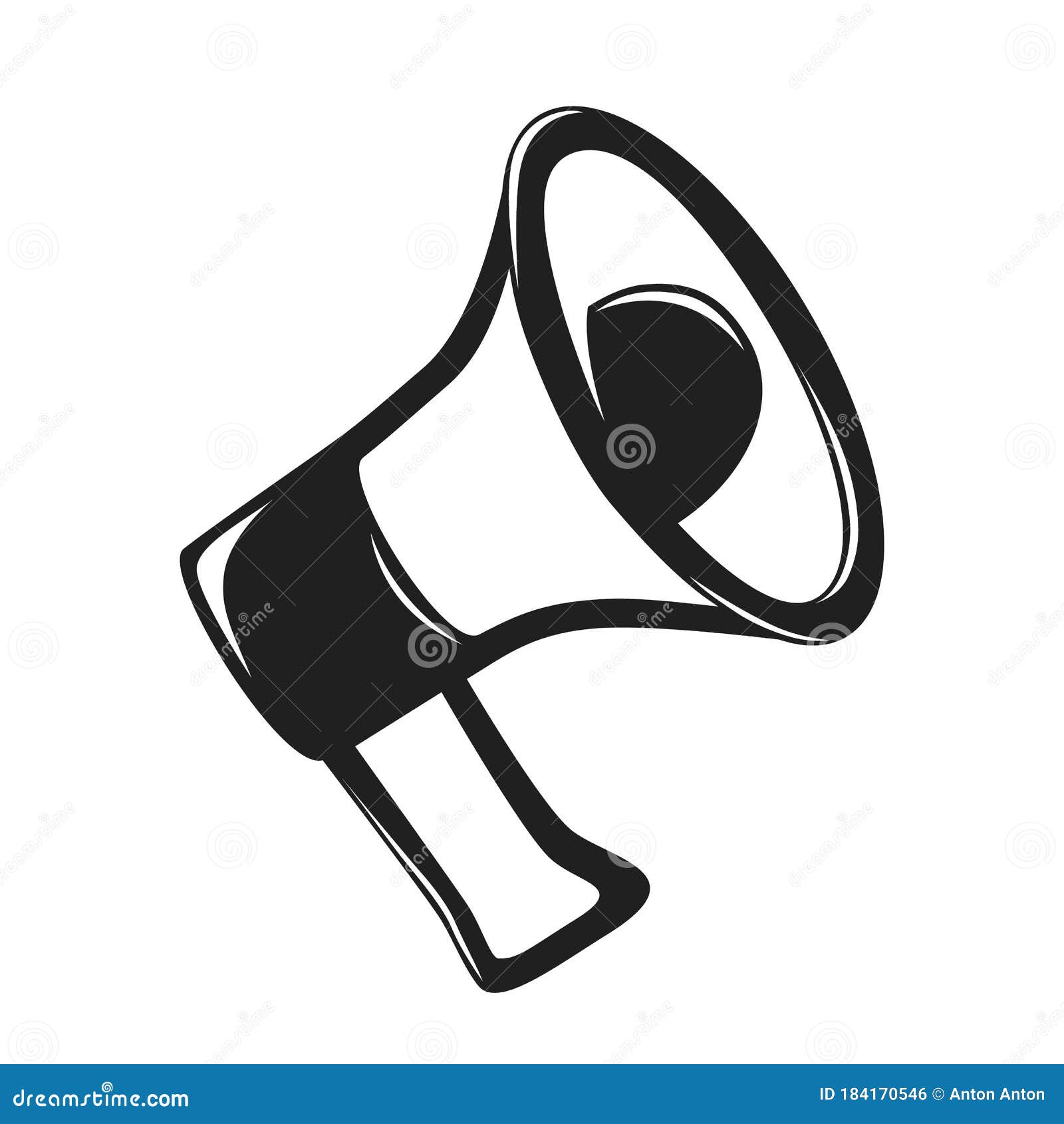 Vector Image of a Shout. Monochrome Illustration of a Loudspeaker for ...