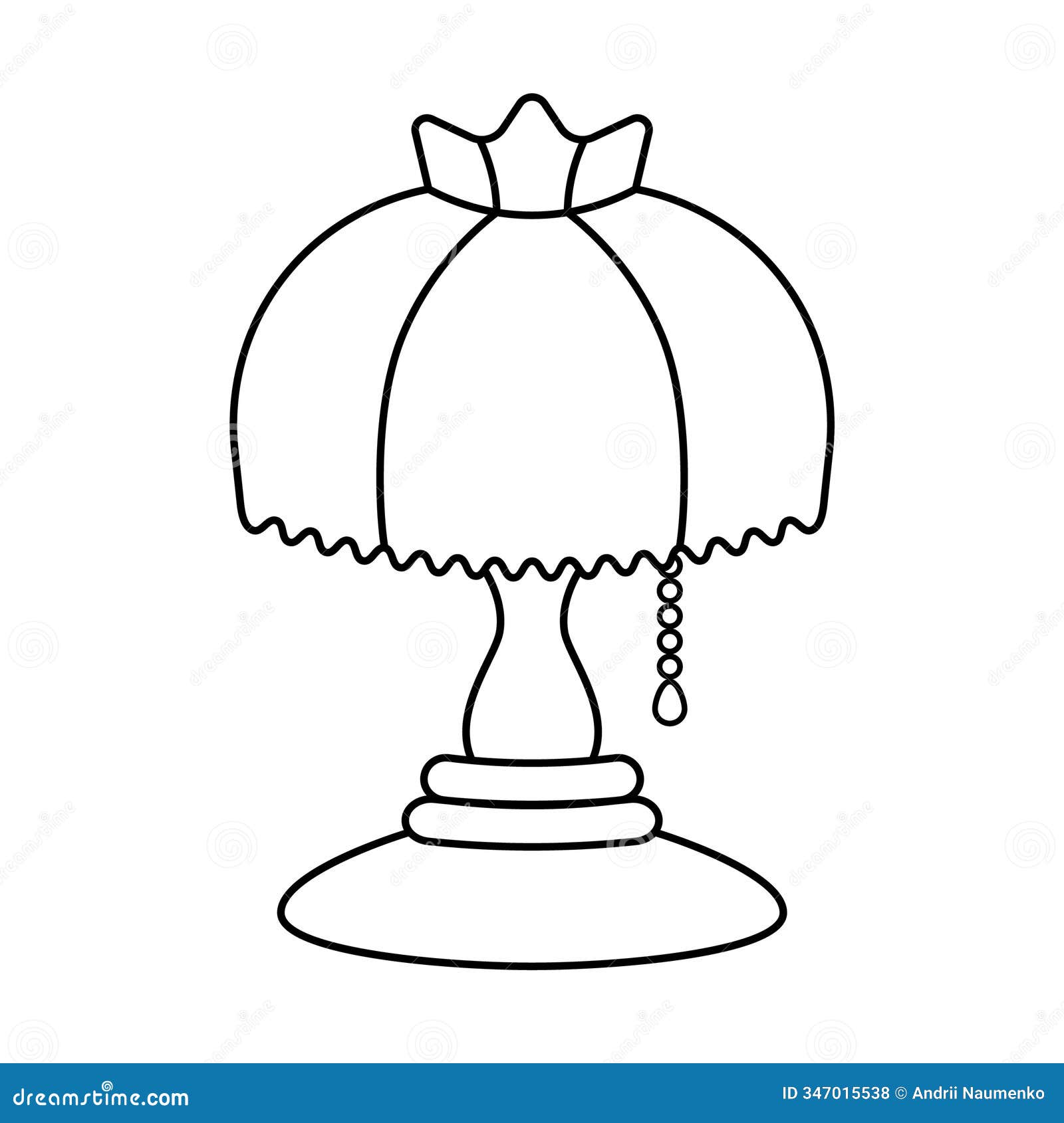 Vintage Table Lamp Outline Vector Illustration Stock Illustration ...