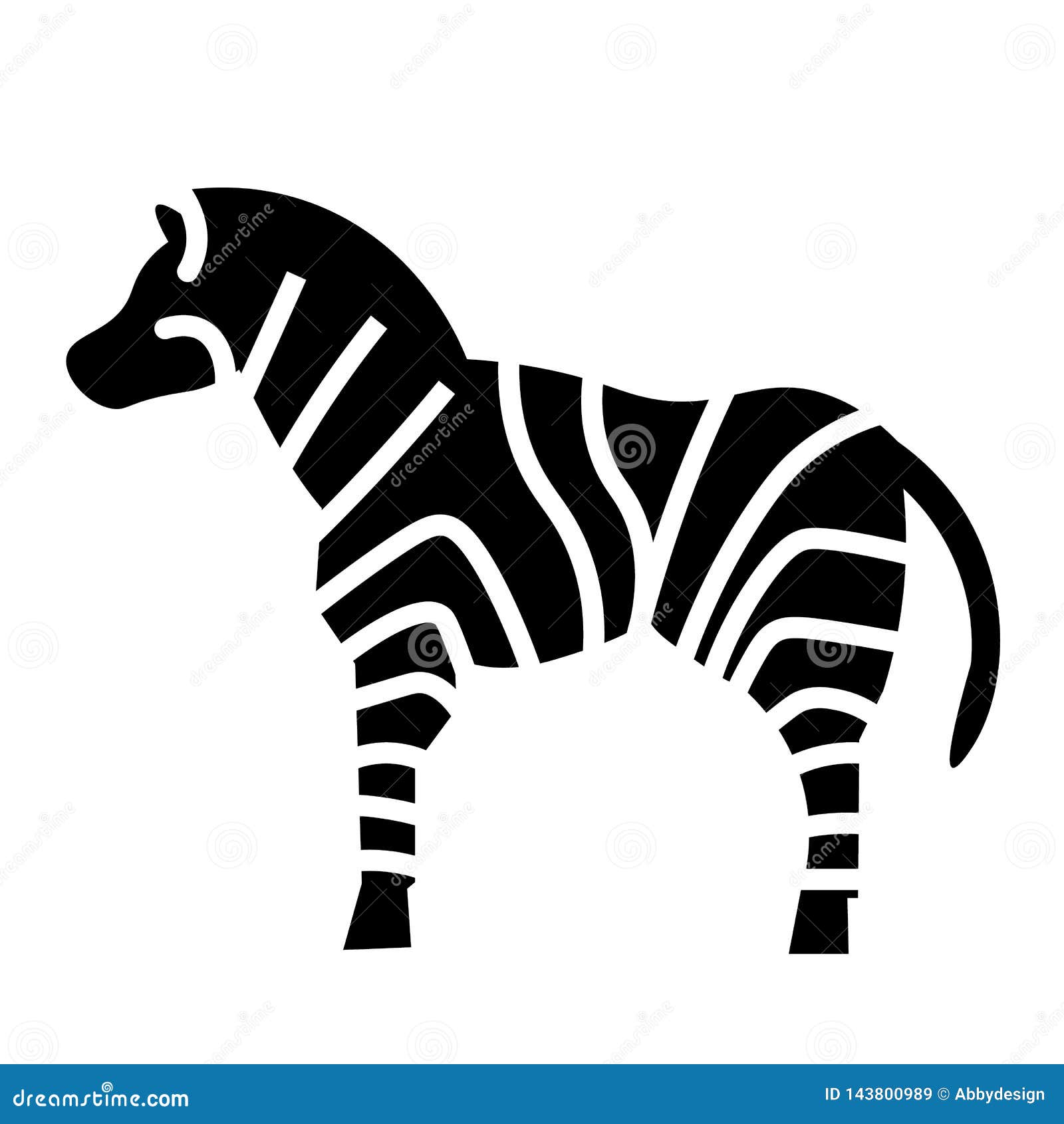 Zebra Icon Vector stock vector. Illustration of glyph - 143800989