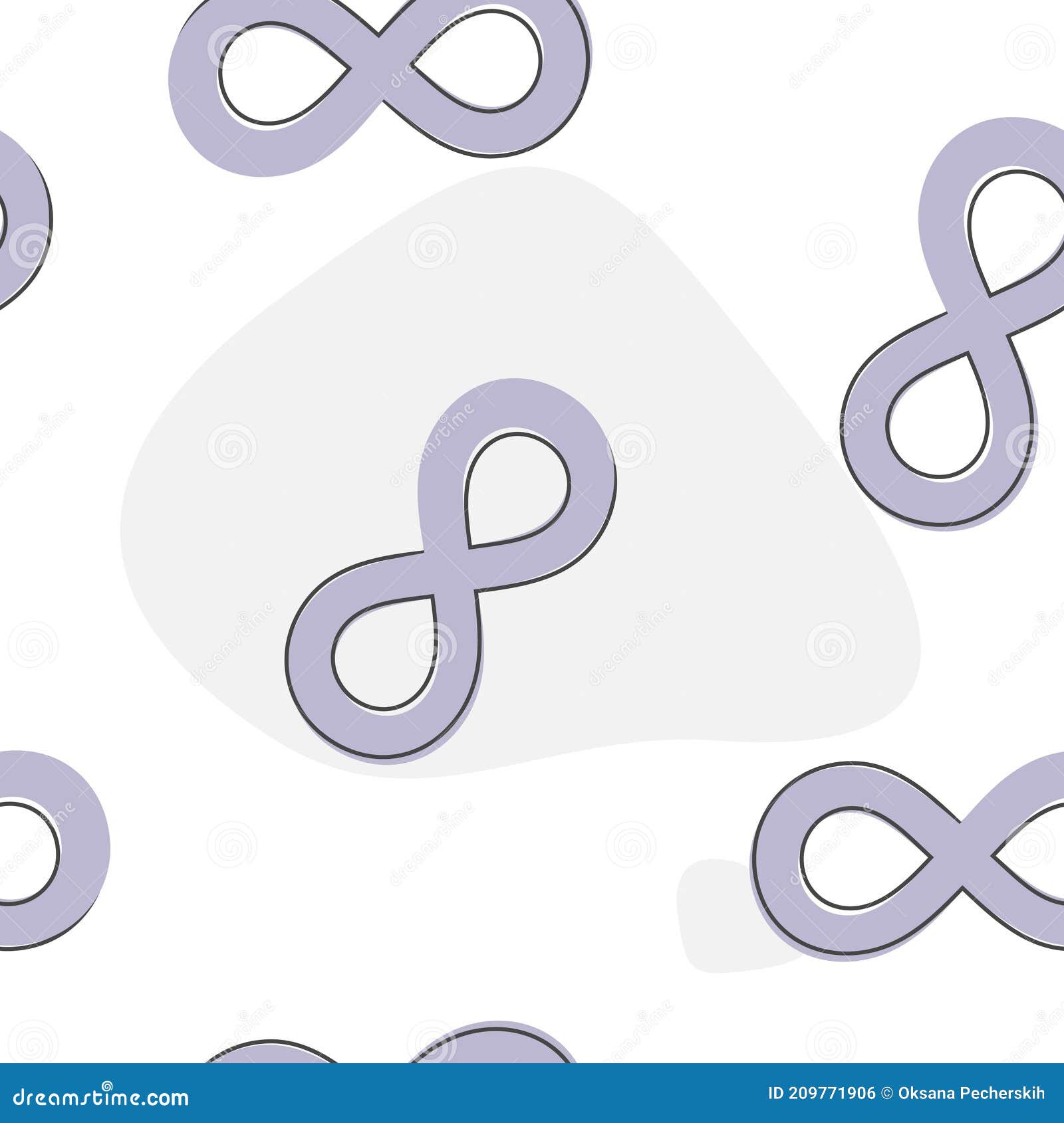Vector Image Sign of Infinit Cartoon Style on Seamless Pattern on a ...