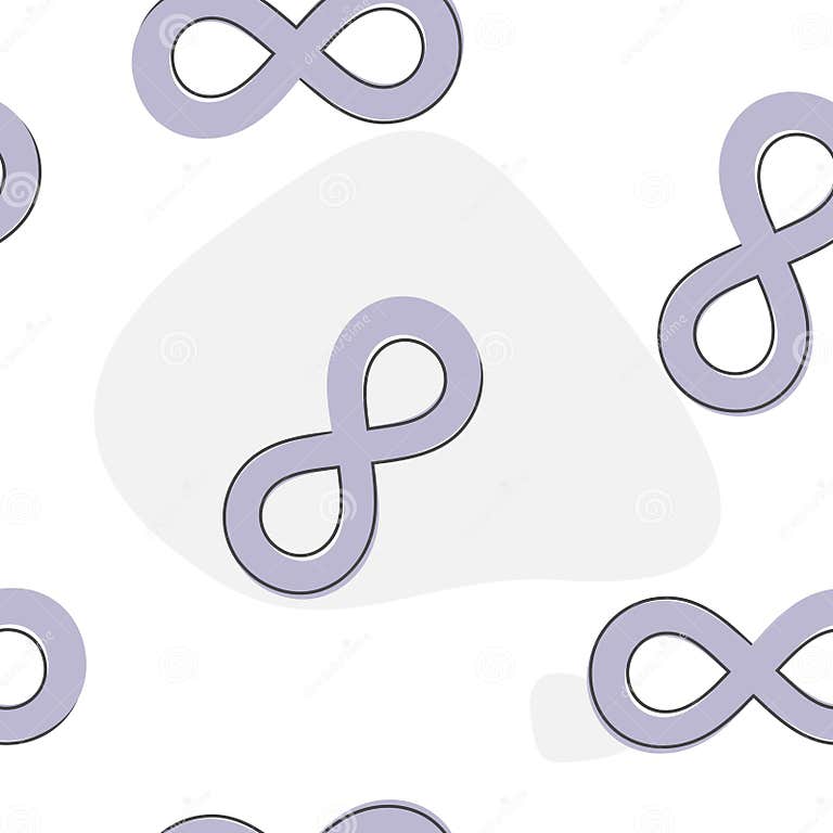 Vector Image Sign of Infinit Cartoon Style on Seamless Pattern on a ...