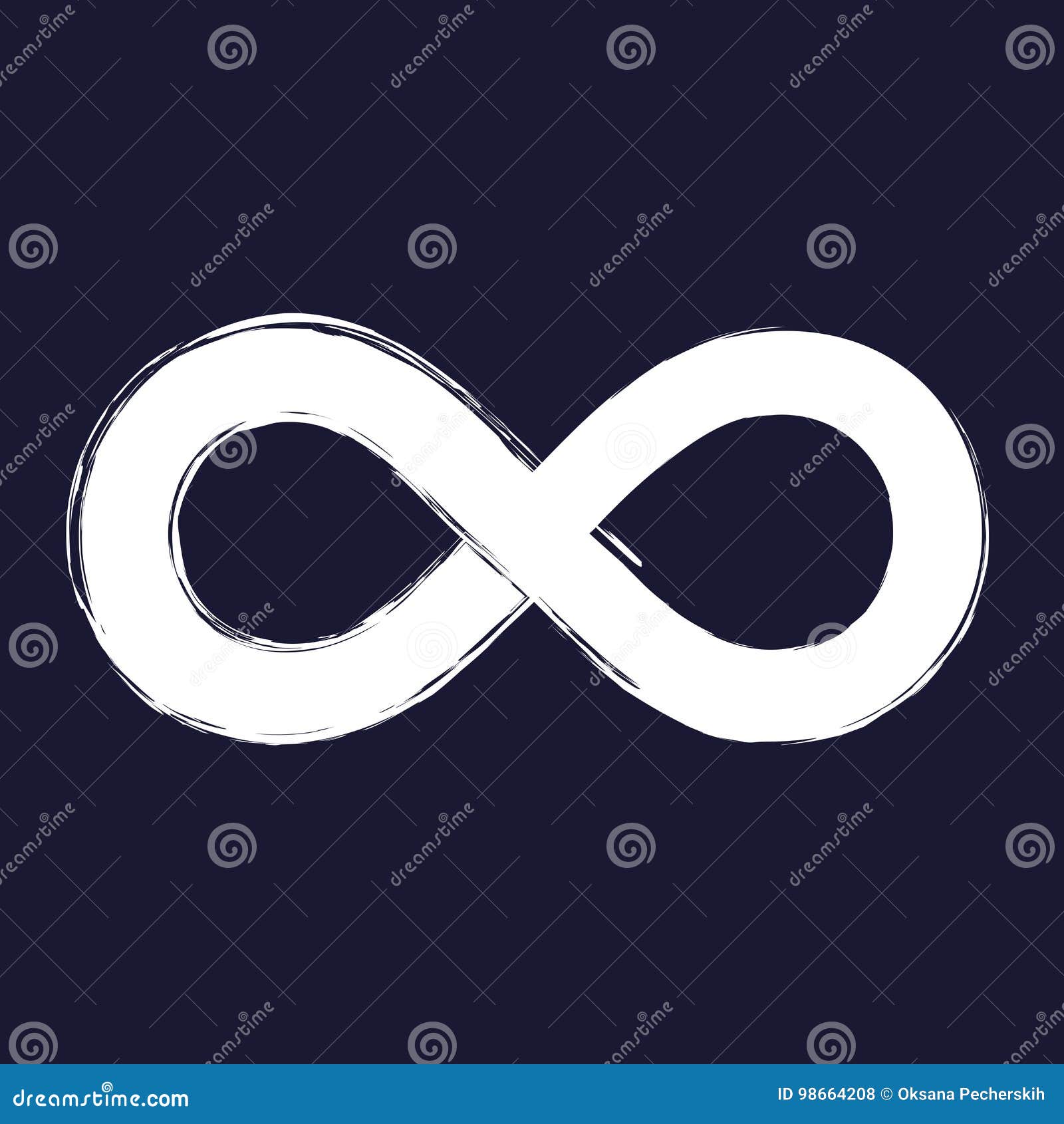 Vector Image of the Sign of Infinity. Vector White Icon on Dark Stock ...