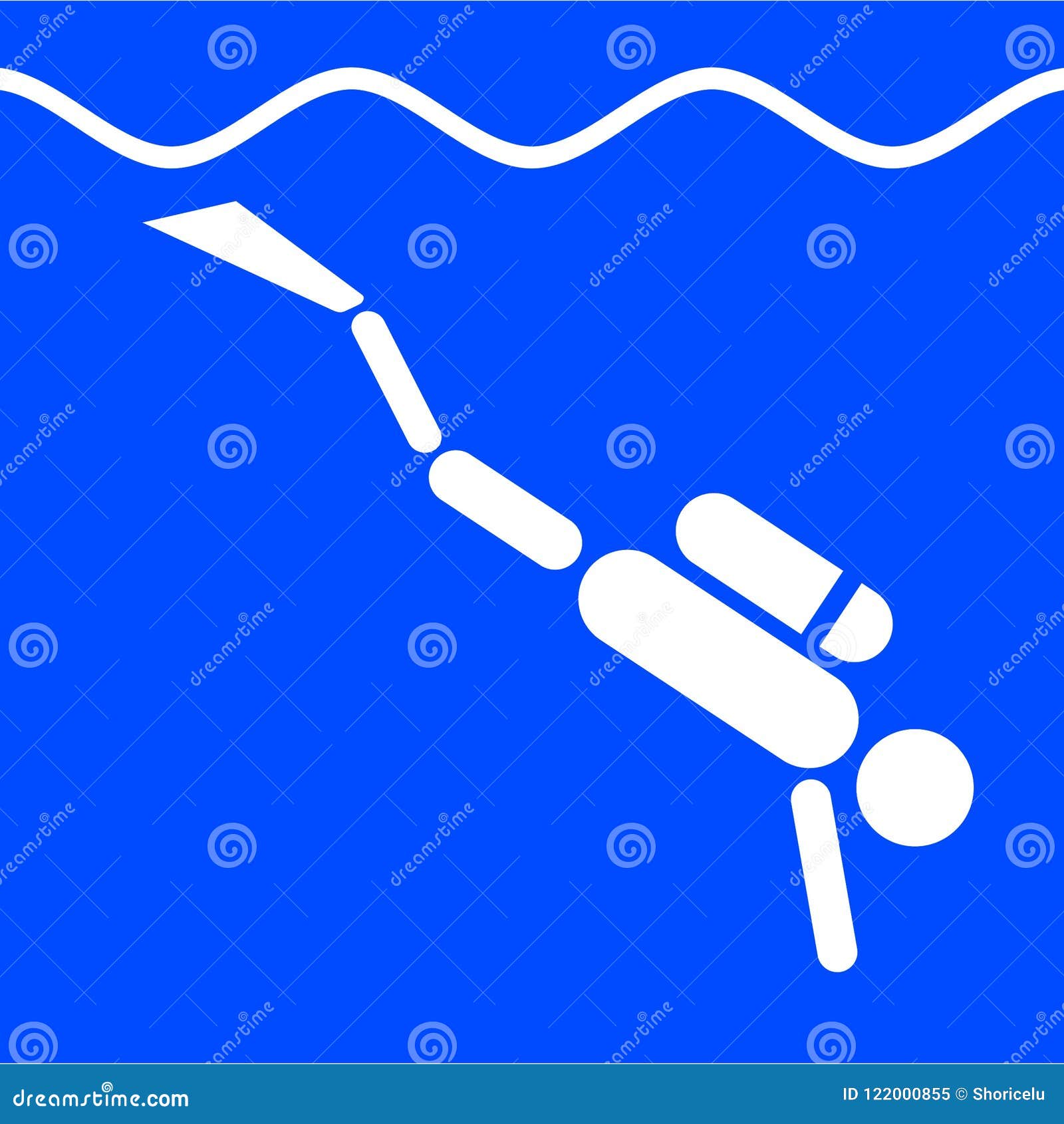Scuba Diving Place Information Sign Stock Illustration - Illustration ...