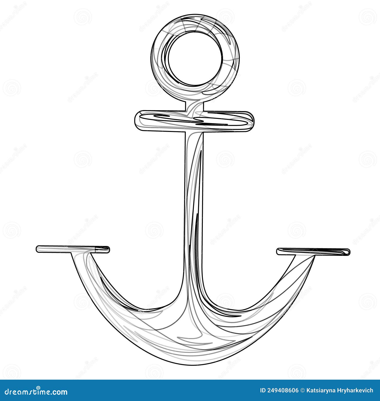 Vector Image of a Single Anchor. Outline Style Stock Vector ...
