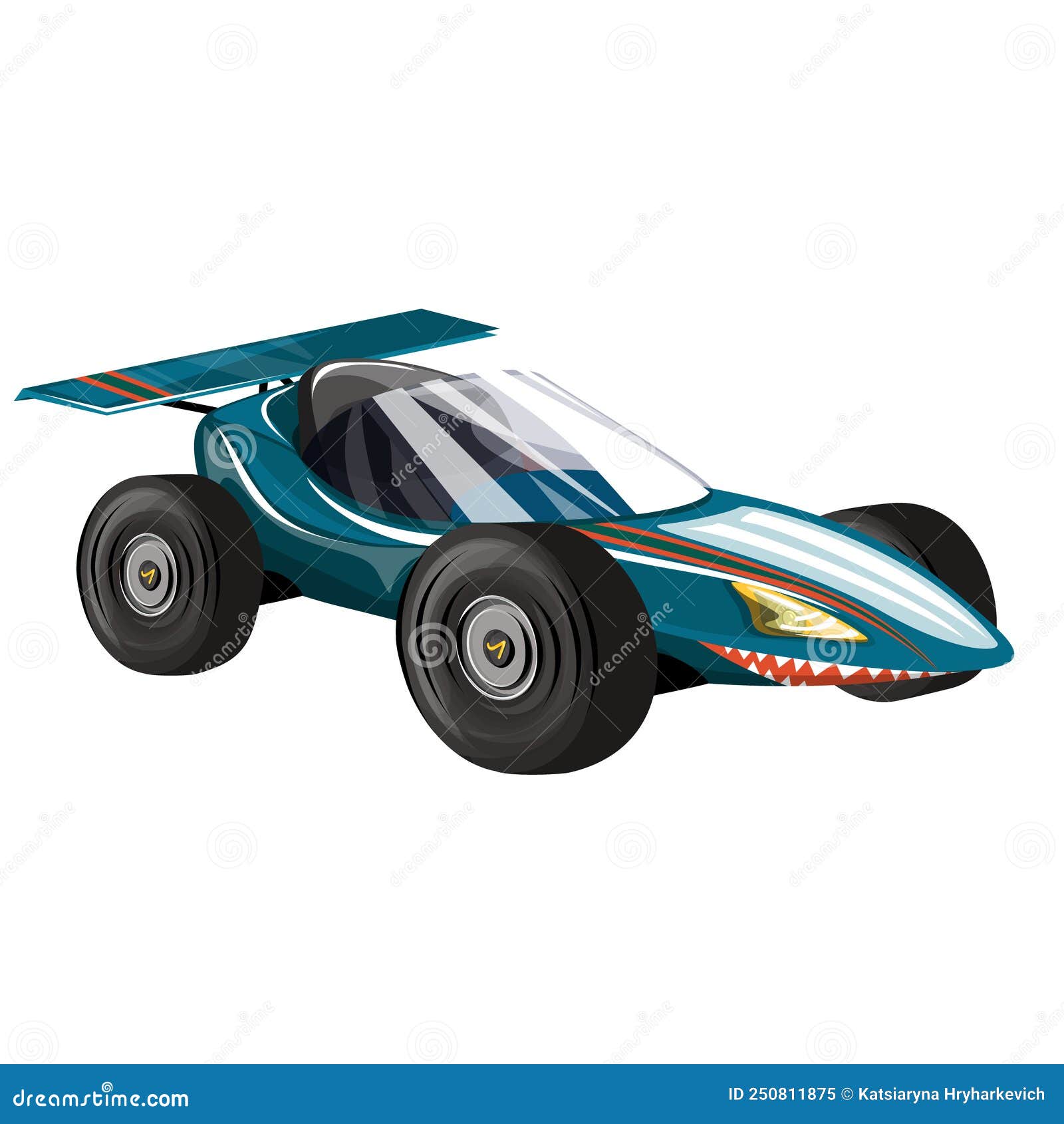 Vector Image Of A Single Stylized Racing Car In The Form Of A Shark ...