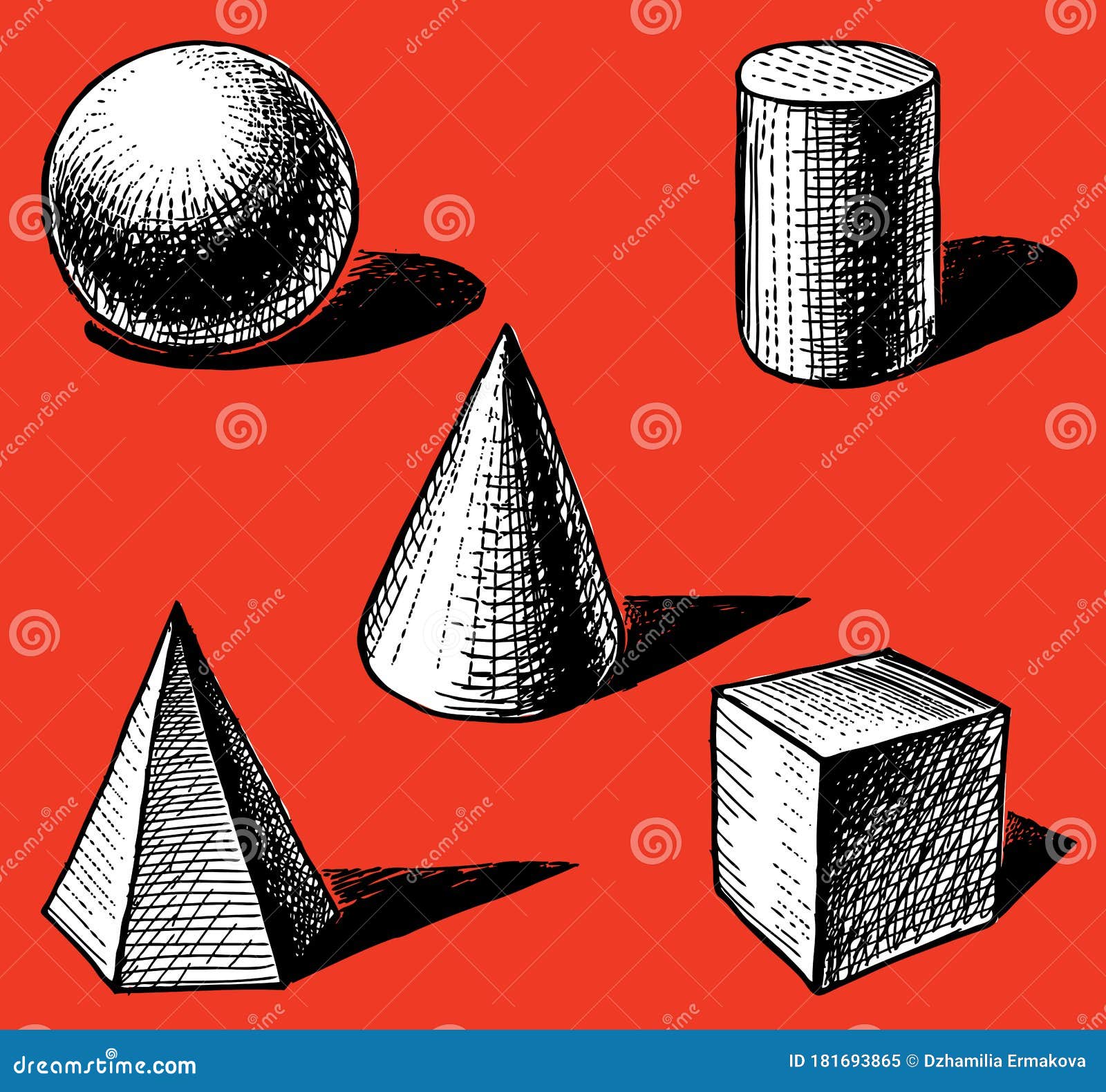 Vector Image of Sketches Various Geometrical Objects Stock Vector ...