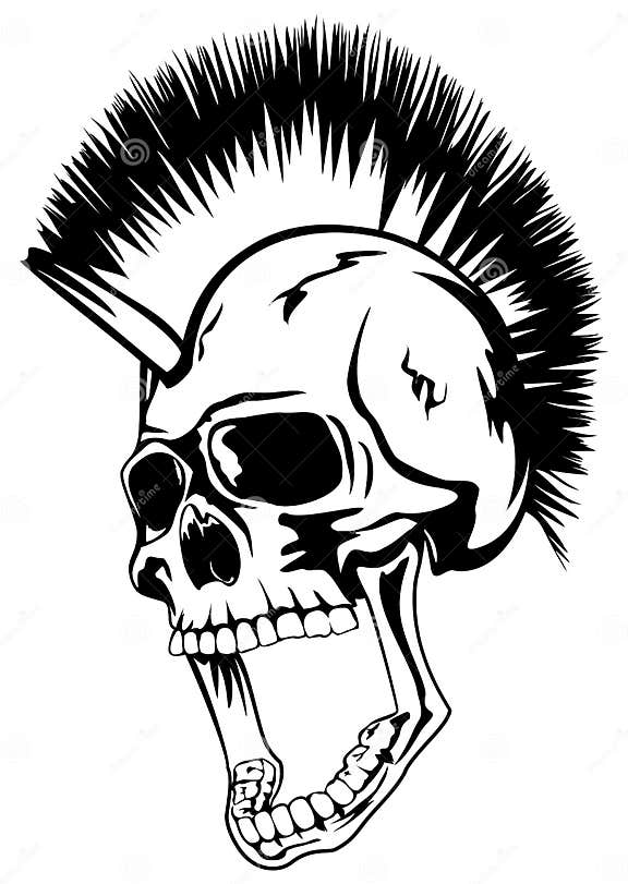 Head punk skull stock vector. Illustration of artwork - 30170173