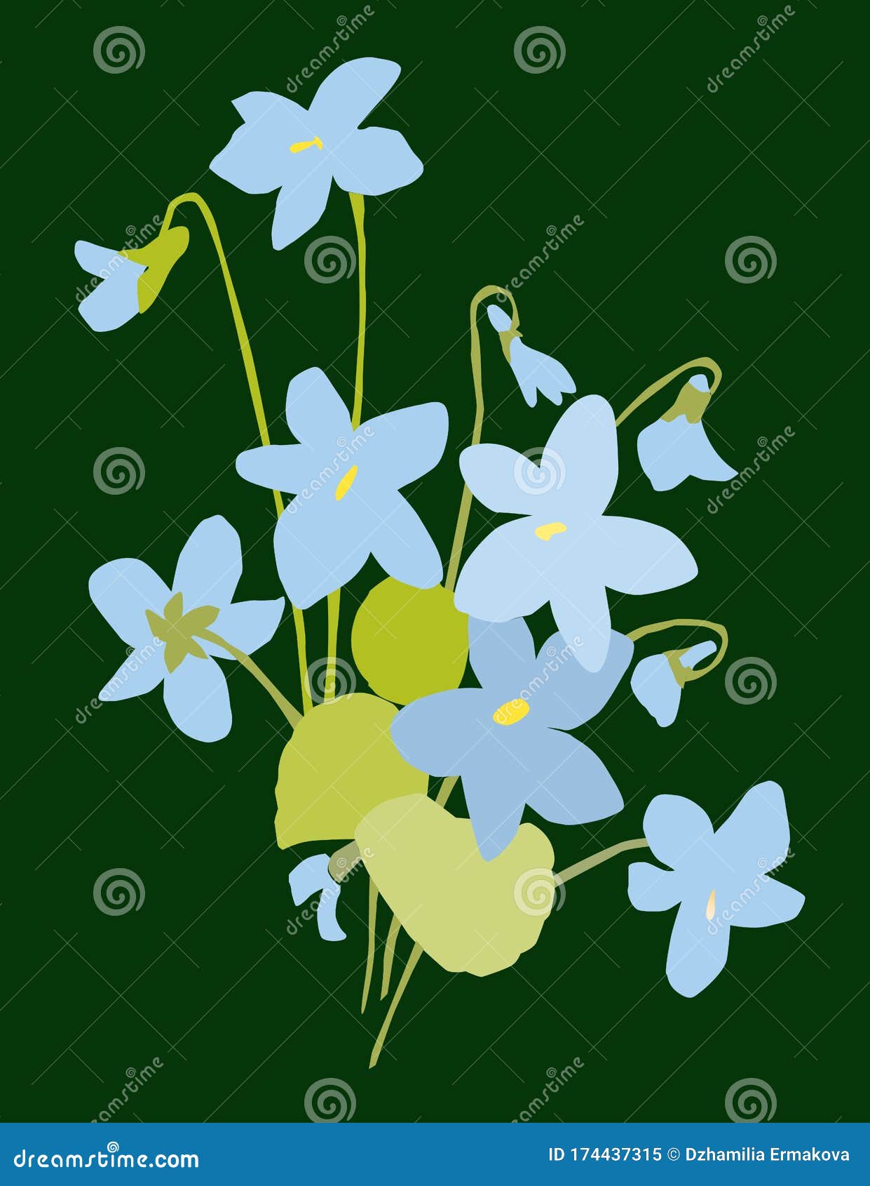Vector Image of Small Bouquet Spring Violets Stock Vector ...