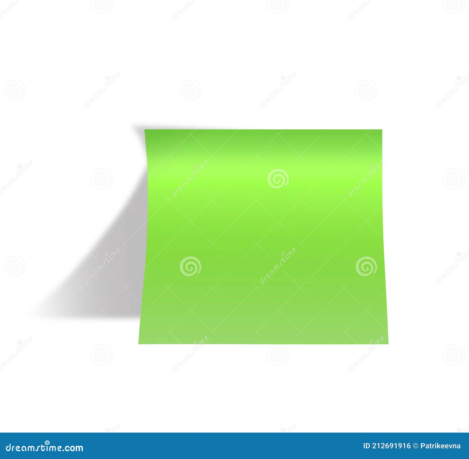 Vector Image of a Small Green Leaf of Sticking Paper. Stock Vector ...