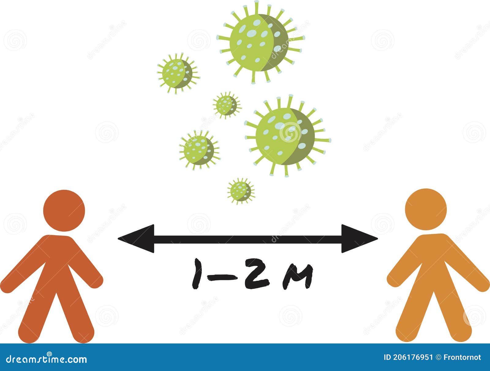 Social Distancing 1 Meter Icon. Stock Illustration - Illustration of ...