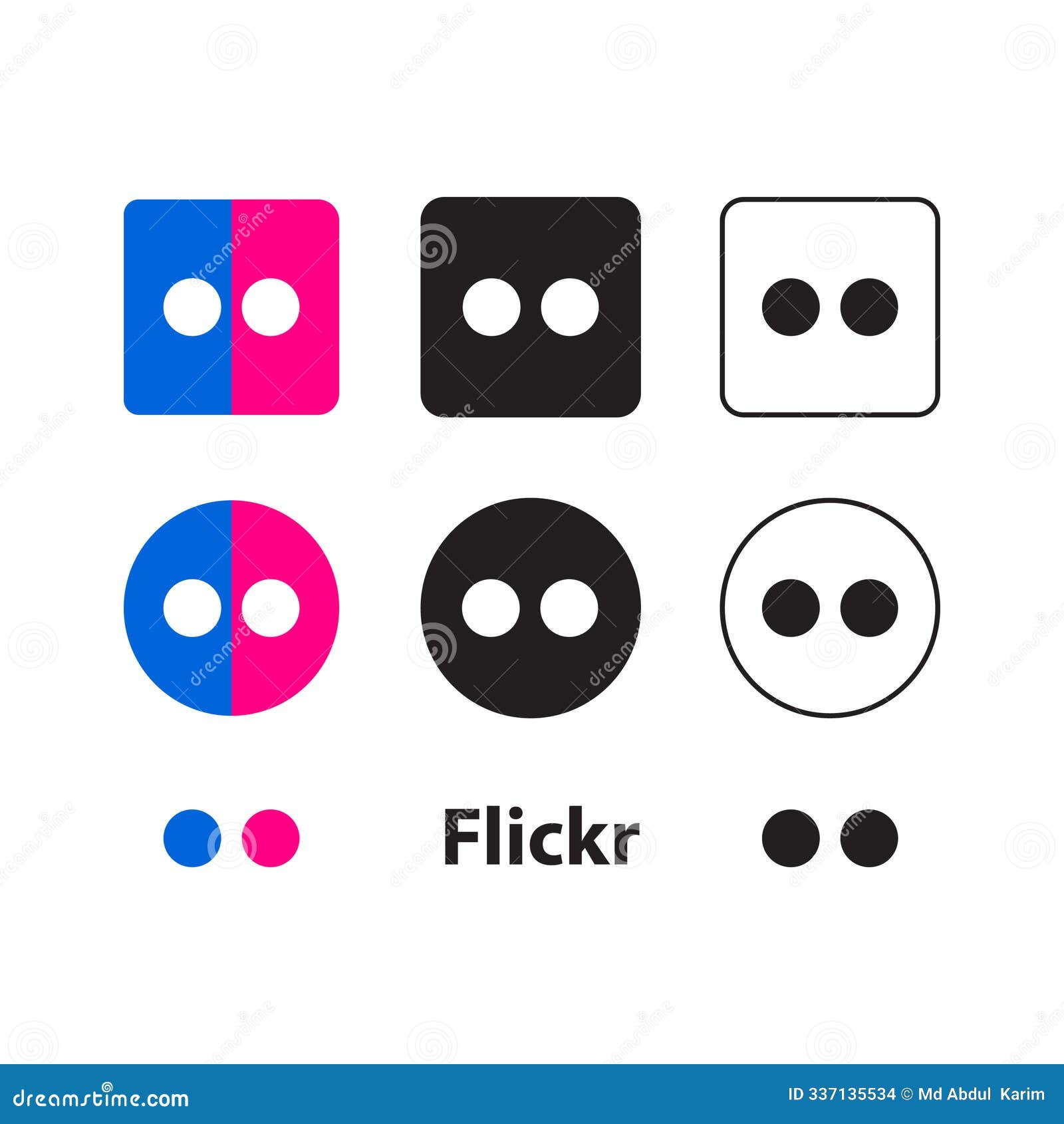 Social Media Icons Flickr Vector Illustration Stock Illustration ...