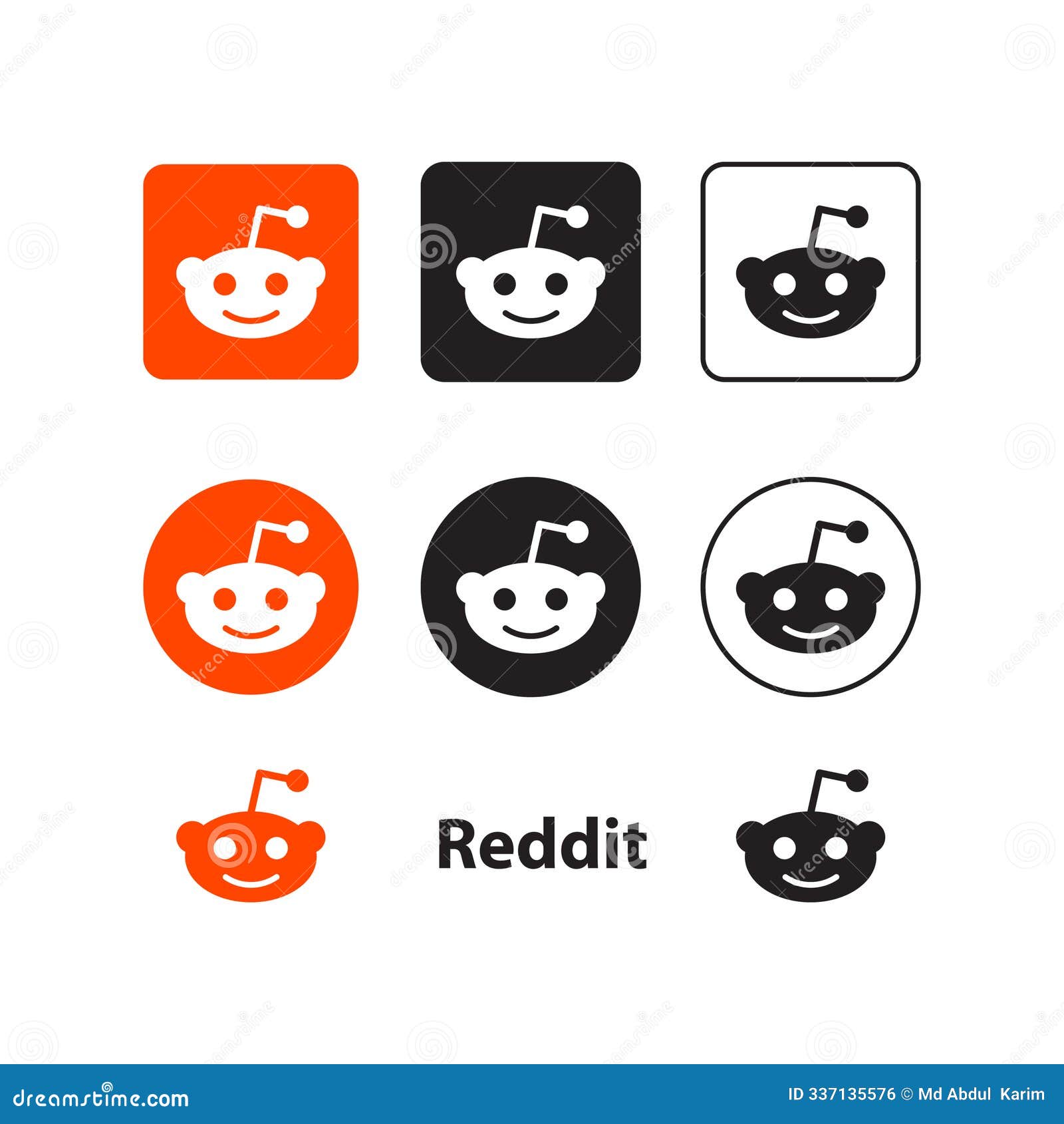 Social Media Icons Reddit Vector Illustration Stock Illustration ...