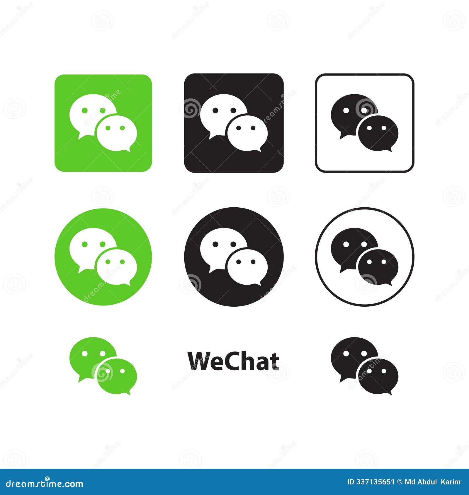 Social Media Icons WeChat Vector Illustration Stock Illustration ...