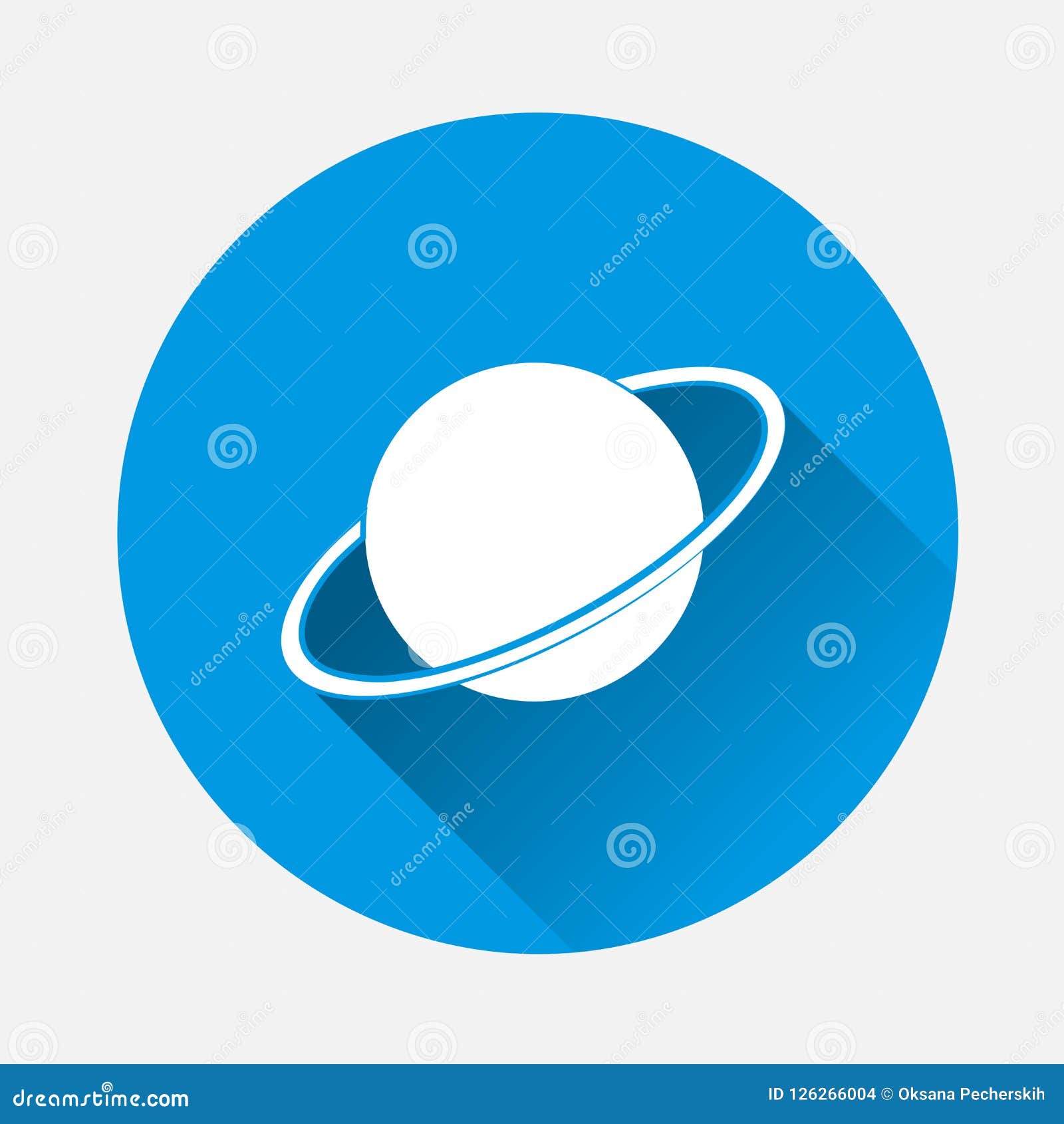 Vector Image of Space. Planet Saturn Icon on Blue Background Stock ...