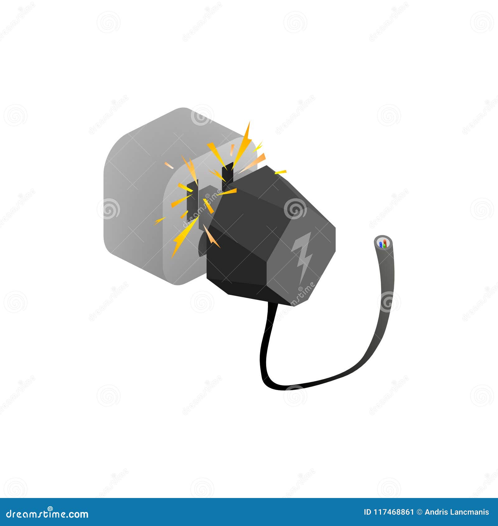 Sparking Socket Vector Illustration Stock Vector - Illustration of ...