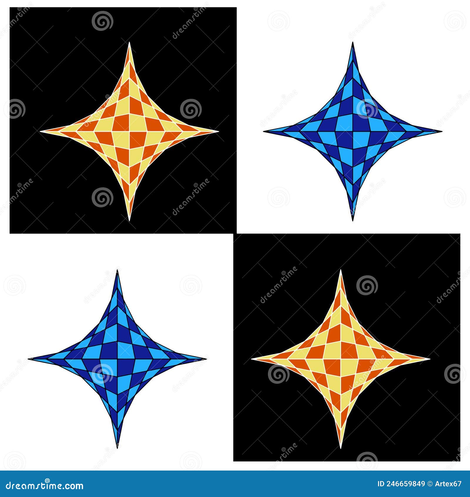 Square checkered star stock vector. Illustration of abstract - 246659849