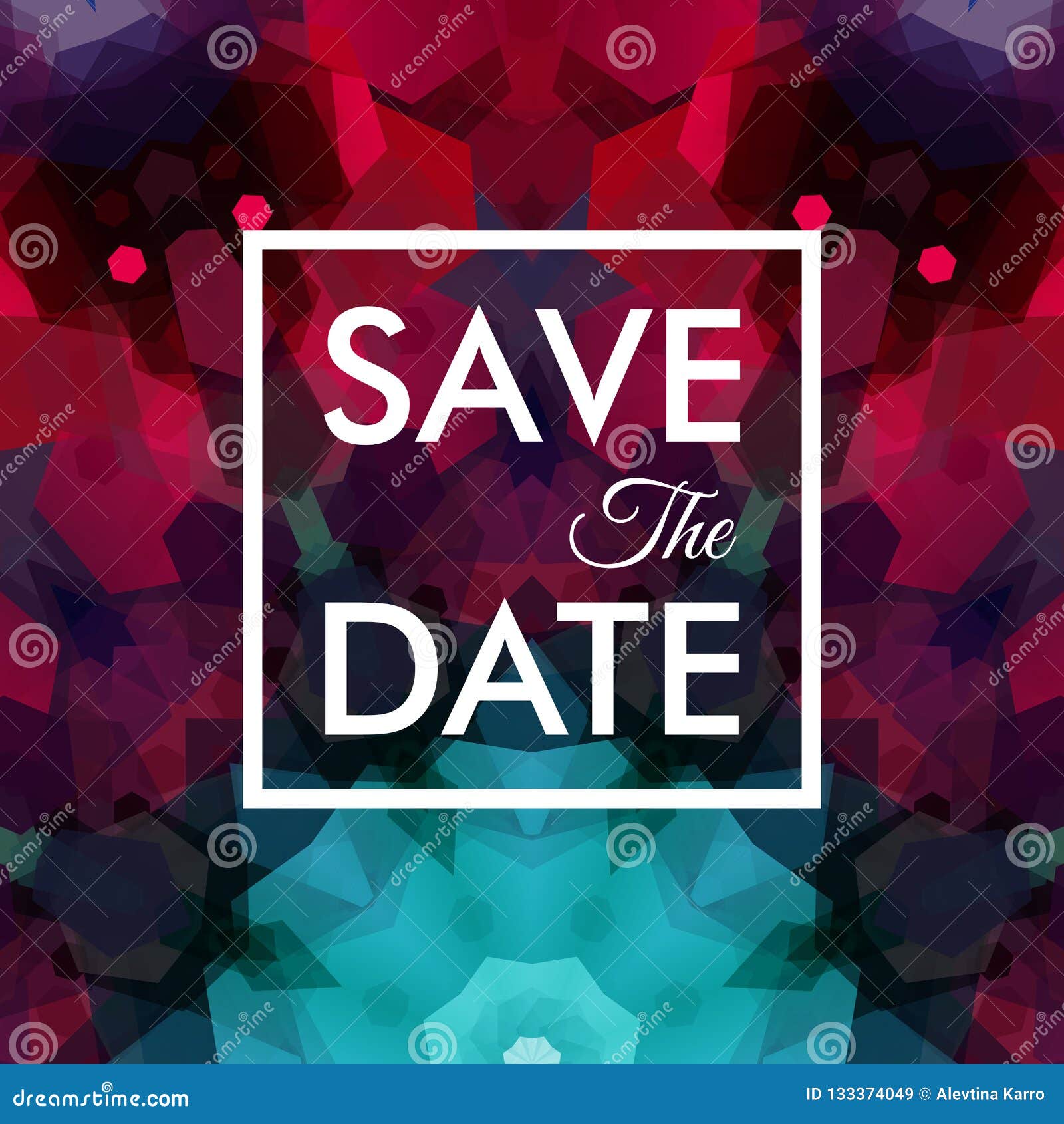 Vector Image of Square Shaped Save the Date Logo Stock Vector ...