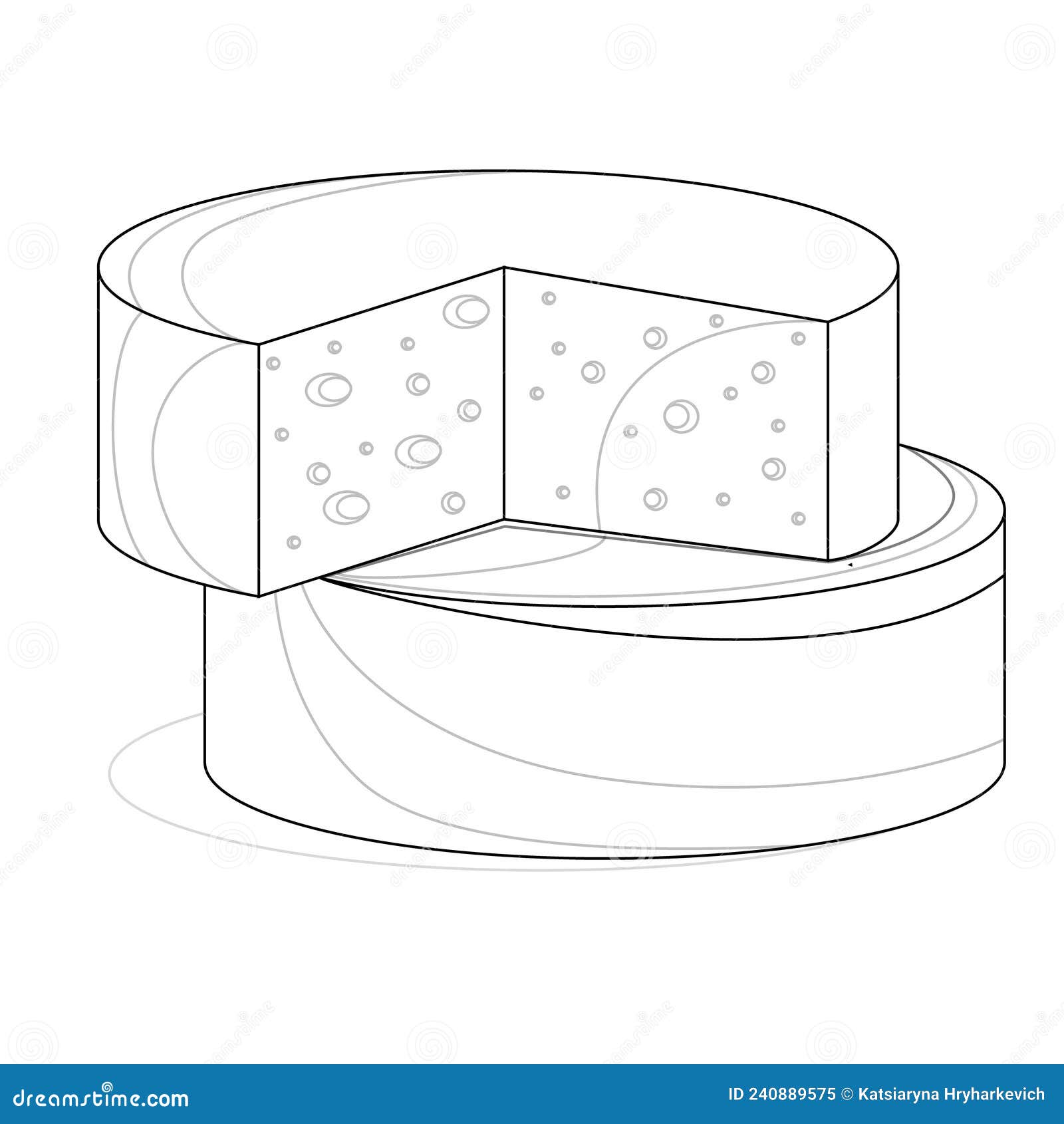 Vector Image of a Stack of Round Cheese Rolls. Outline Style. EPS 10 ...