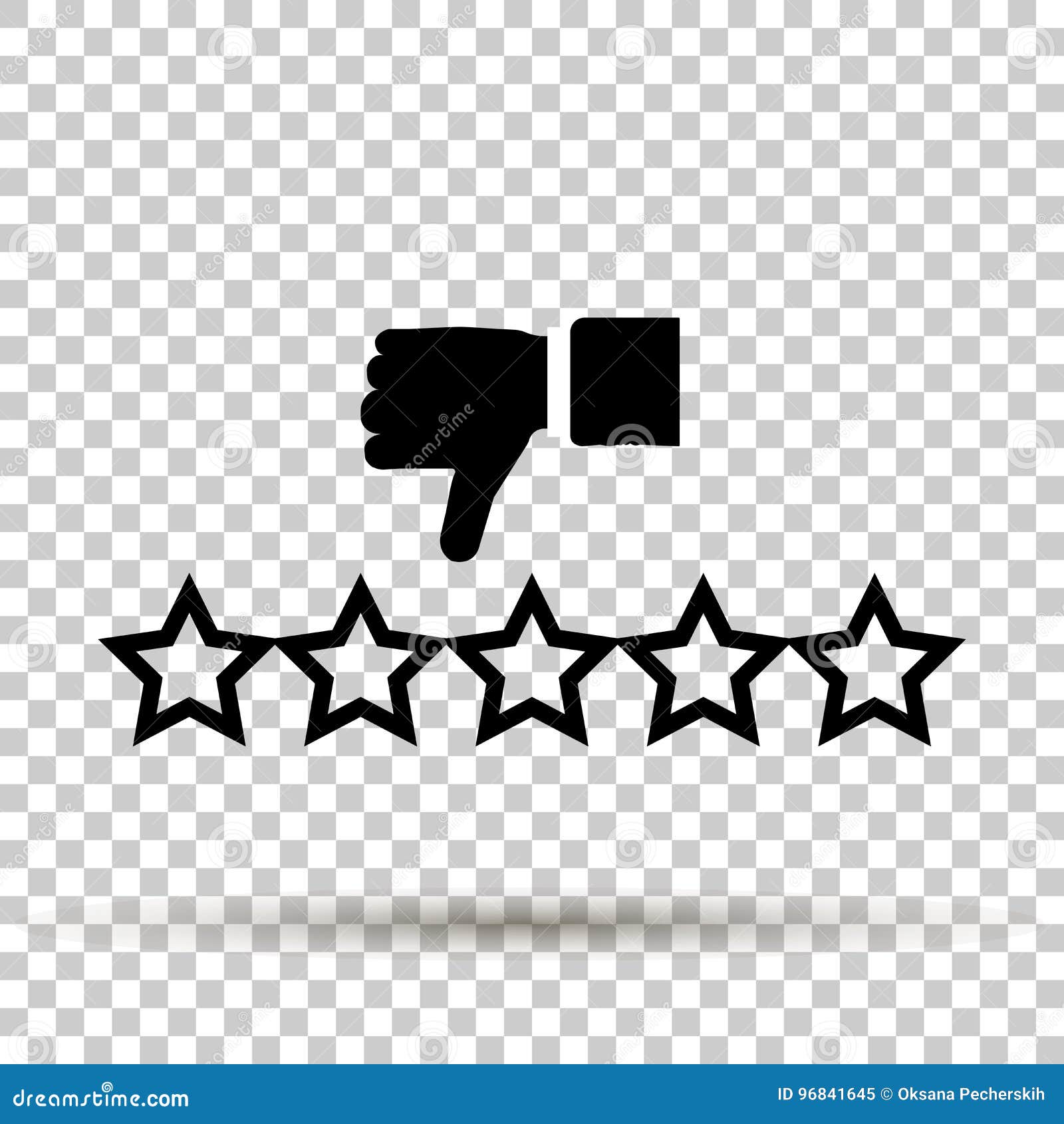 Vector Image of Stars Low Rating and Showing Hands Down. 5 Star Stock ...