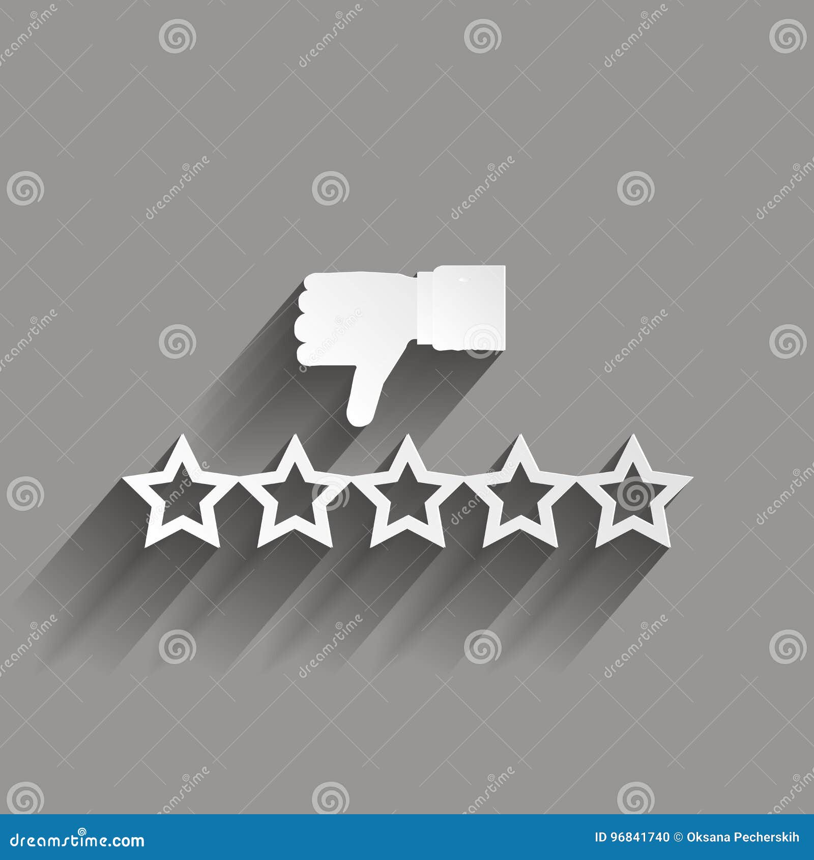 Vector Image of Stars Low Rating and Showing Hands Down. 5 Star Stock ...