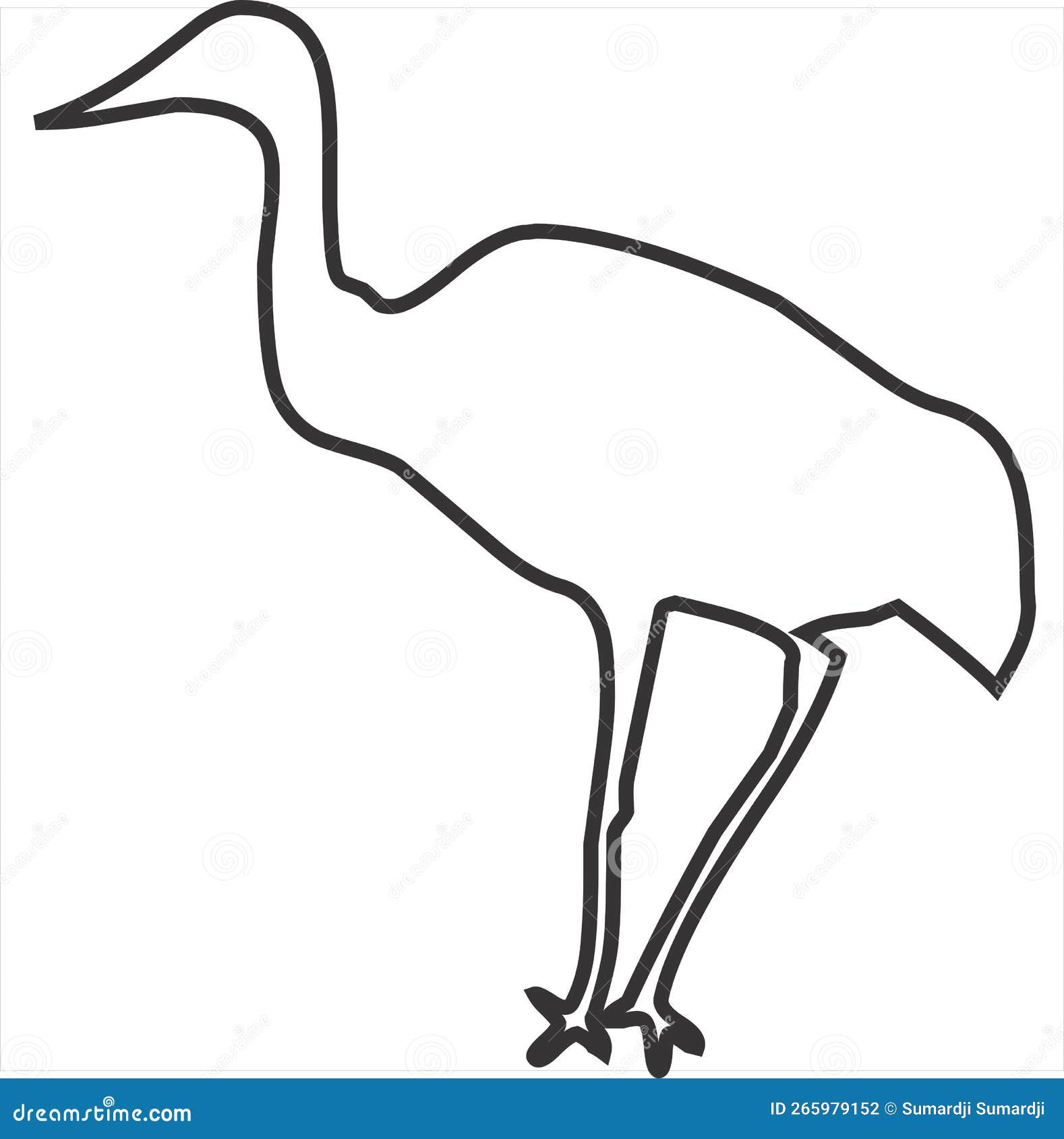 Vector, Image of Stork Icon, Black and White, with a Transparent ...