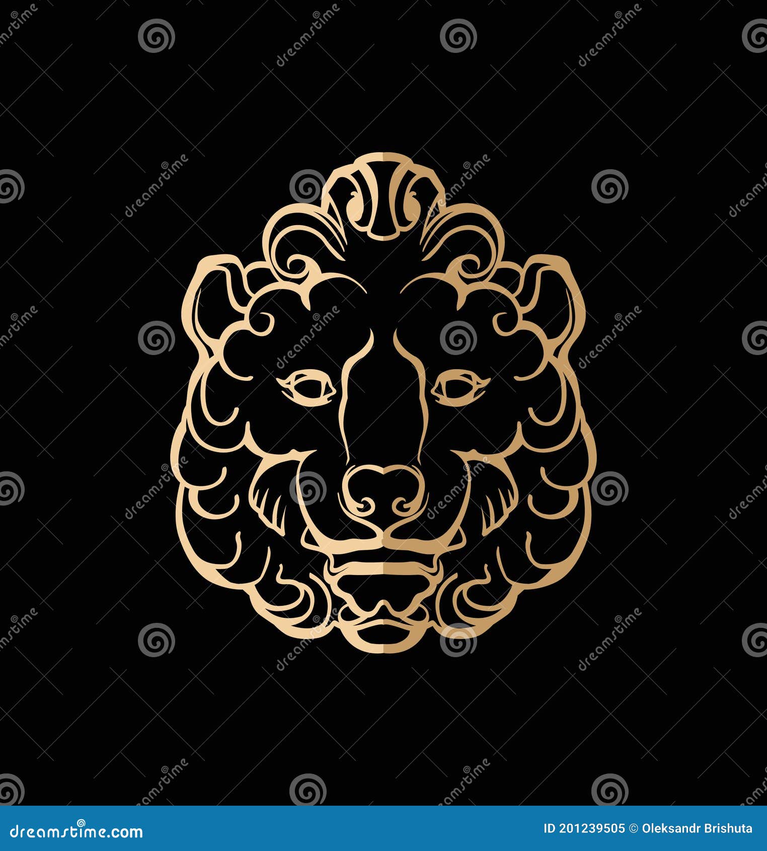 Vector Image of a Stylized Lion Head. Stock Vector - Illustration of ...