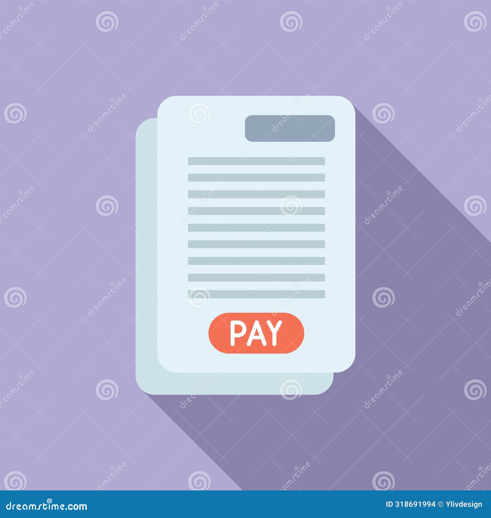 Flat Design Illustration of Payment Document Icon Stock Vector ...